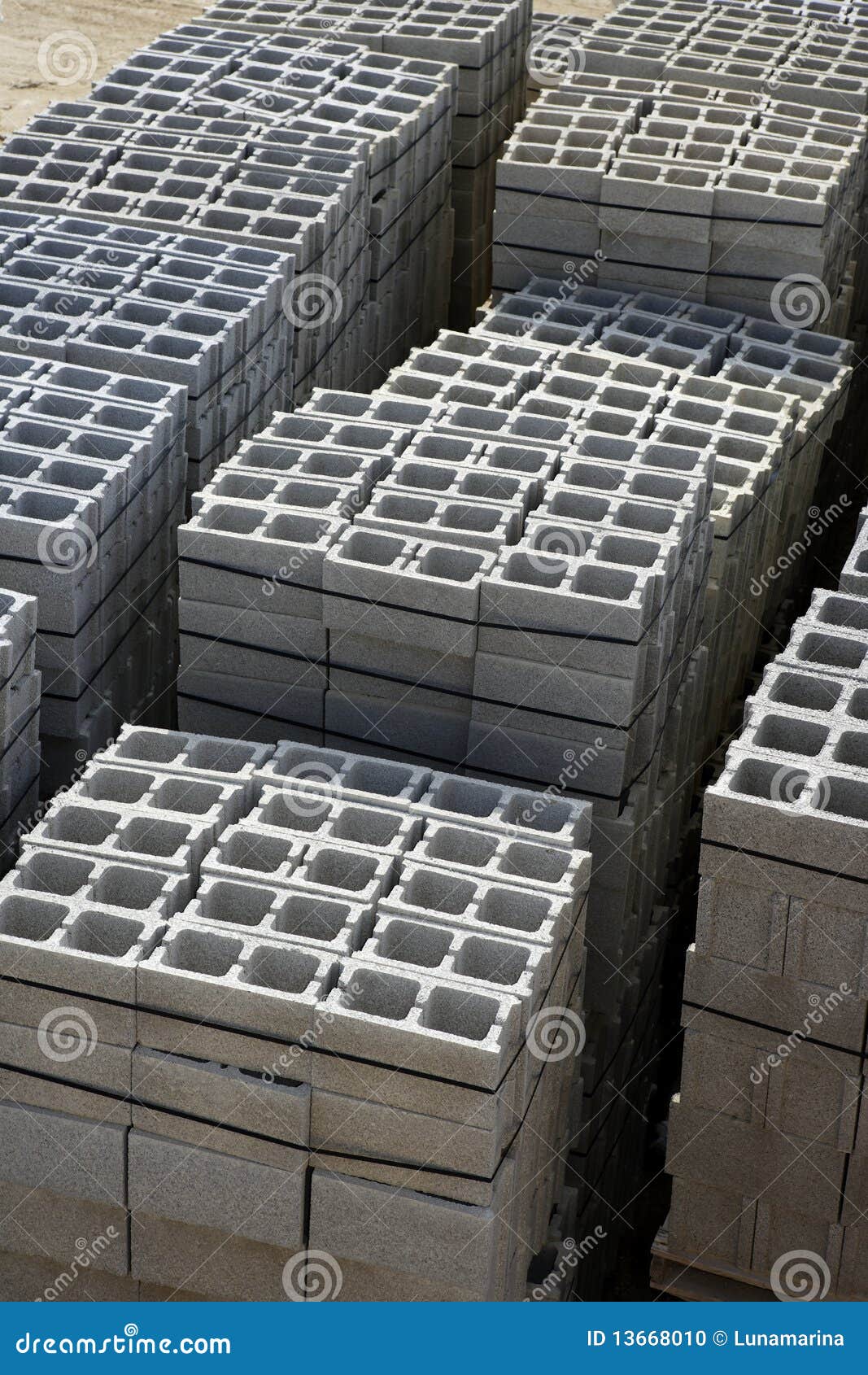 Stacked Gran Construction Block Piles Stock Photo - Image of high ...