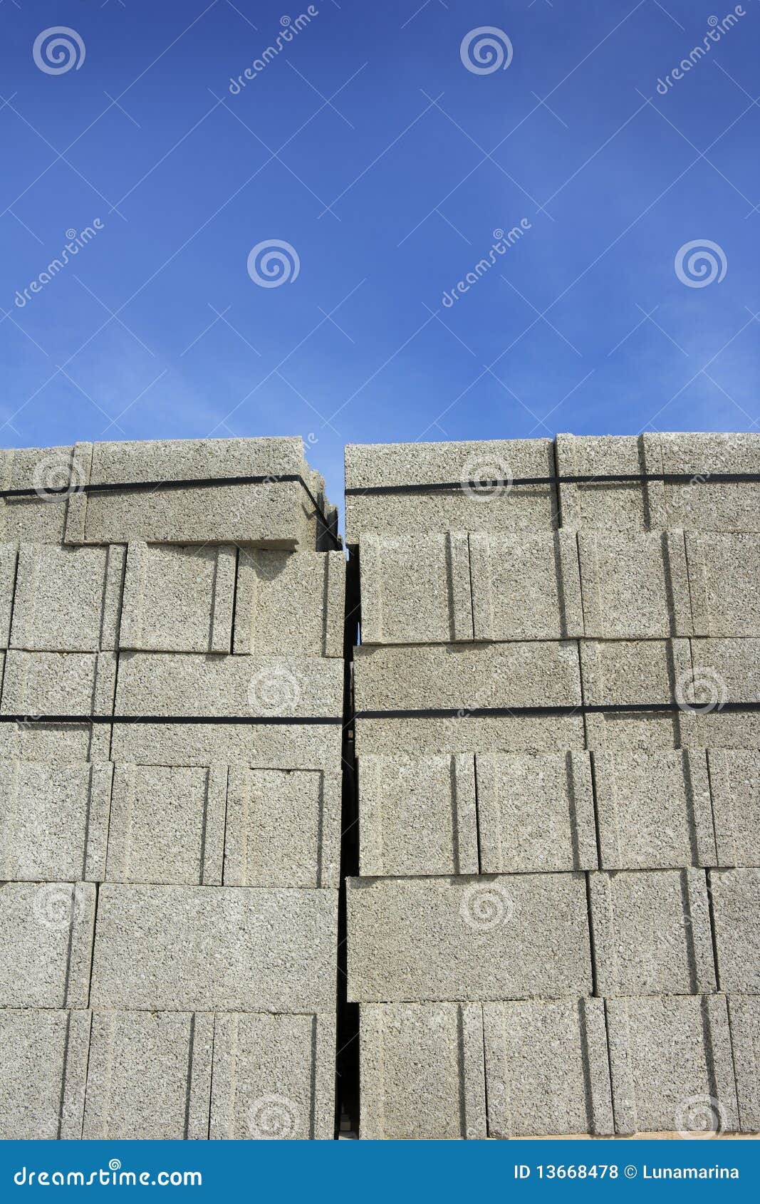 Stacked Gran Construction Block Piles Stock Photo - Image of builder ...