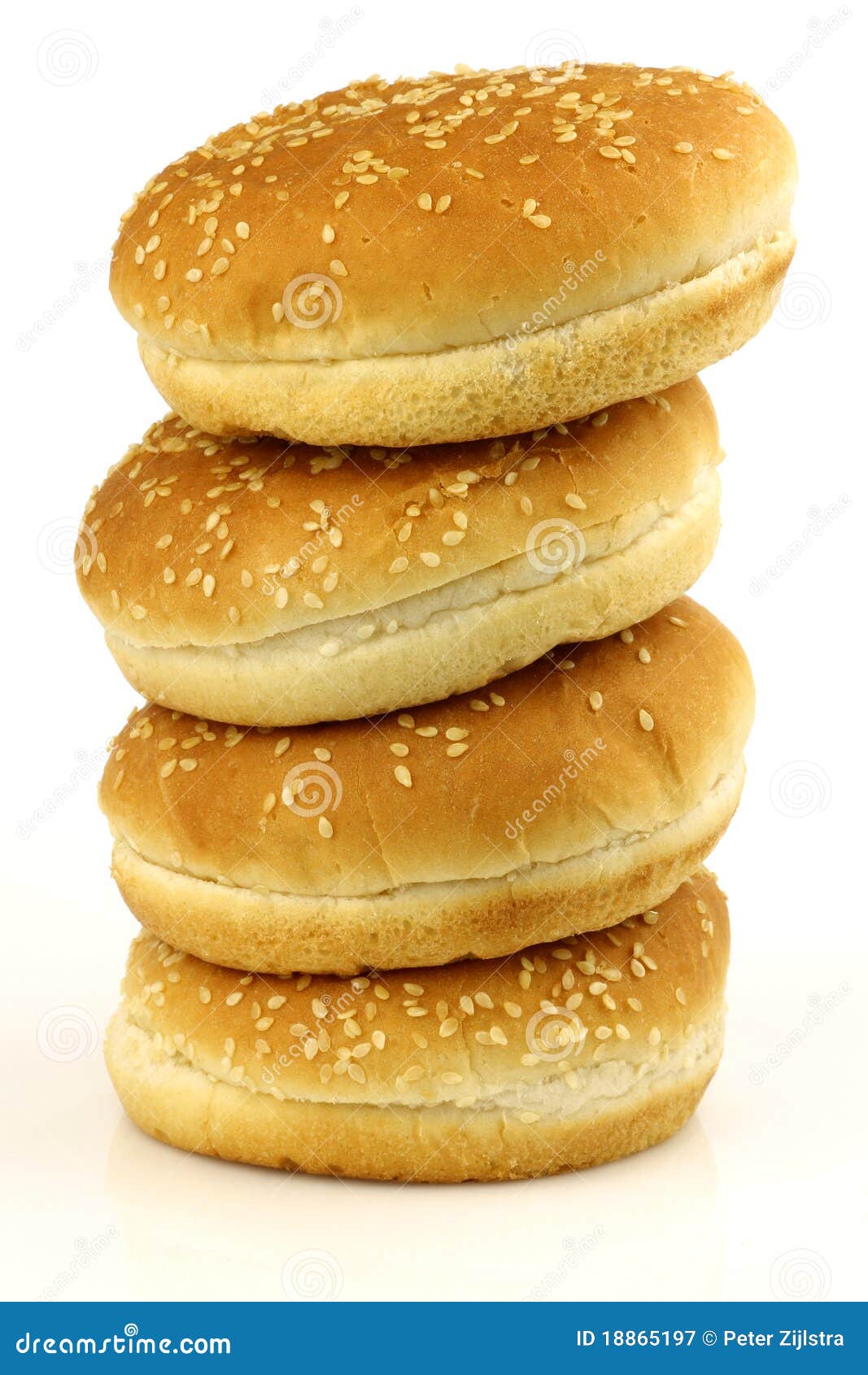 Stacked hamburger buns stock image. Image of four, sesame - 18865197
