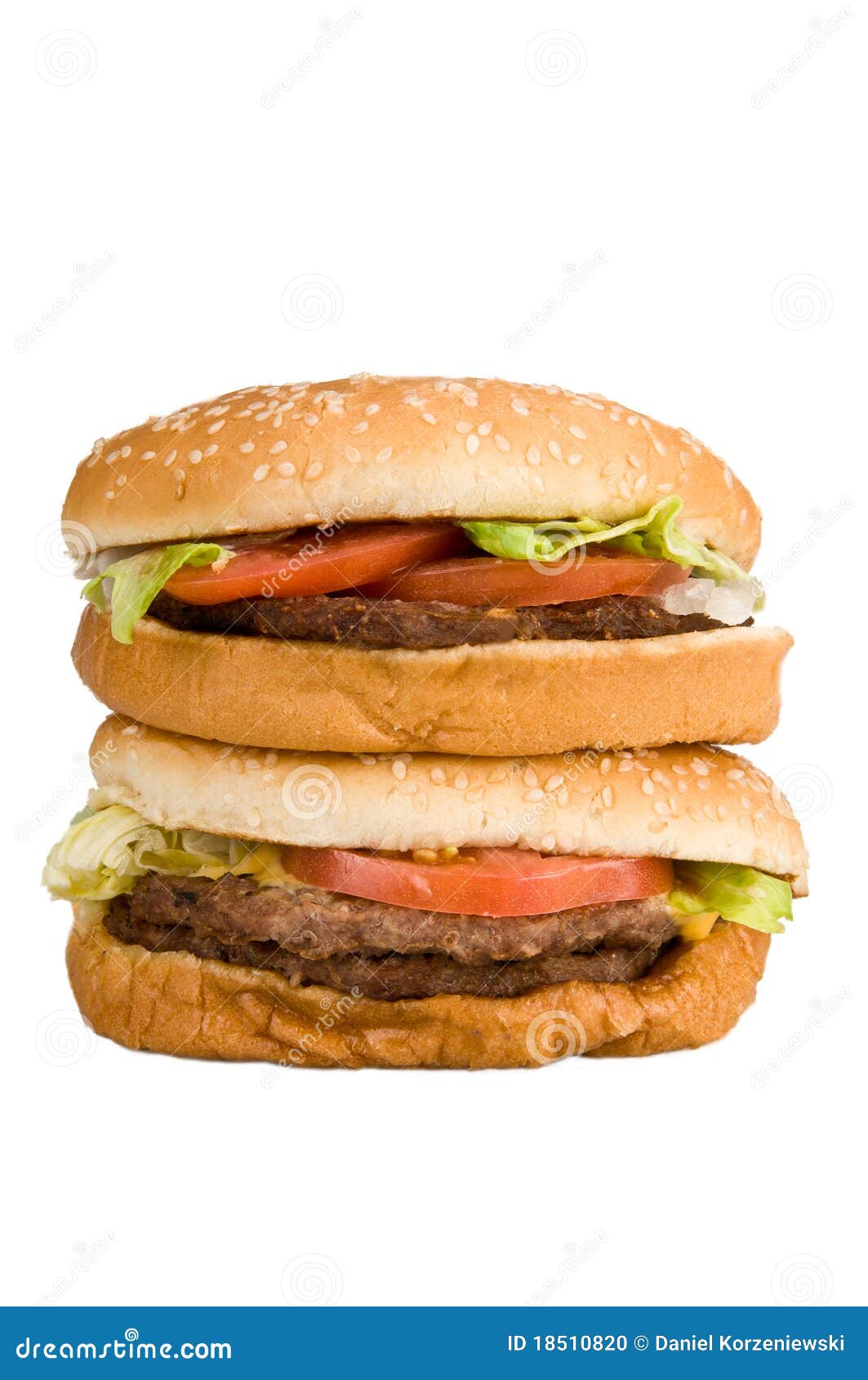 Stacked hamburgers stock photo. Image of classic, colorful - 18510820