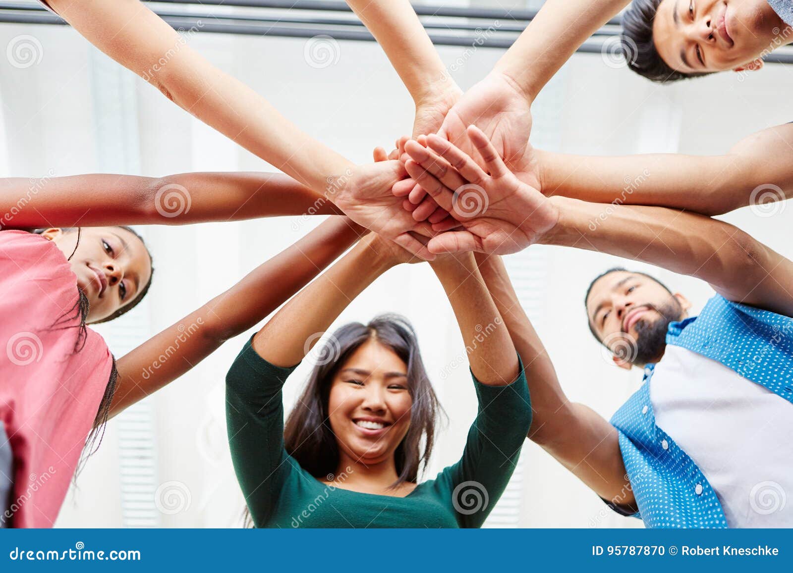 Stacked Hands Forming Network Stock Photo - Image of people, stack ...