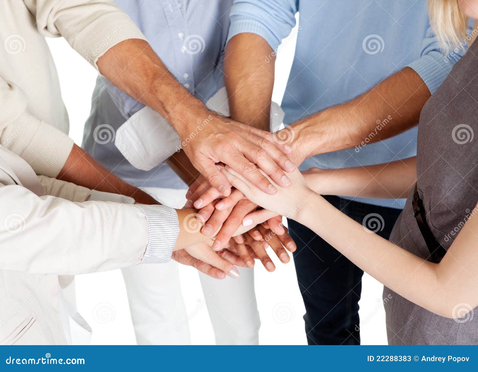 Stacked Hands Symbolizing Team Effort Stock Image - Image of goal ...