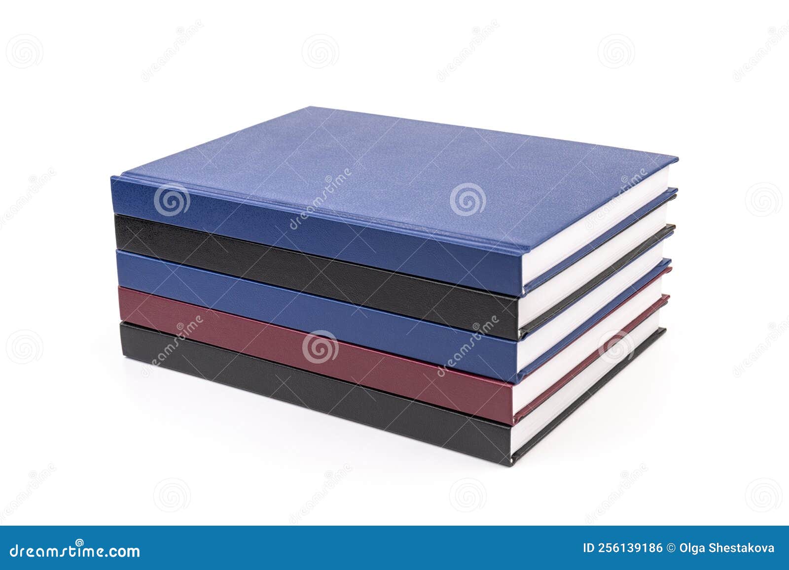 Stacked Hardcover Notebooks on White Background. Education Business ...
