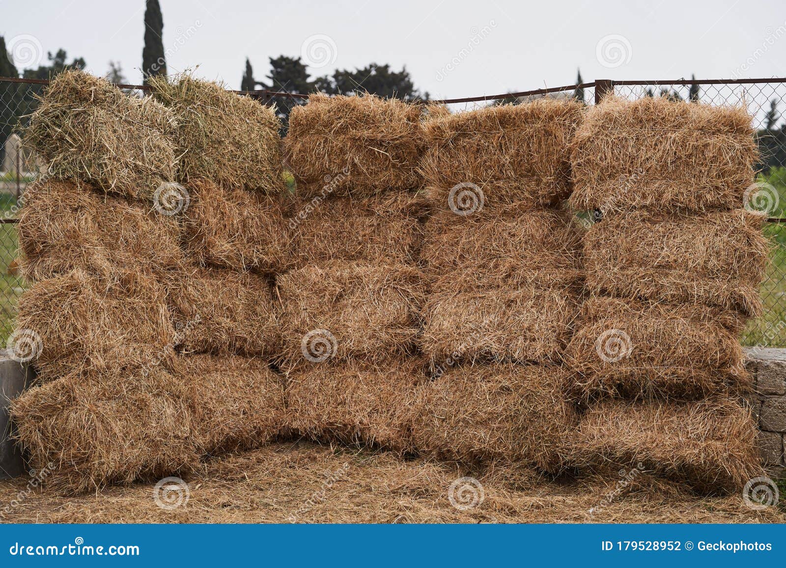 Stacked Haystack Background. Agriculture Harvest Stock Photo - Image of ...