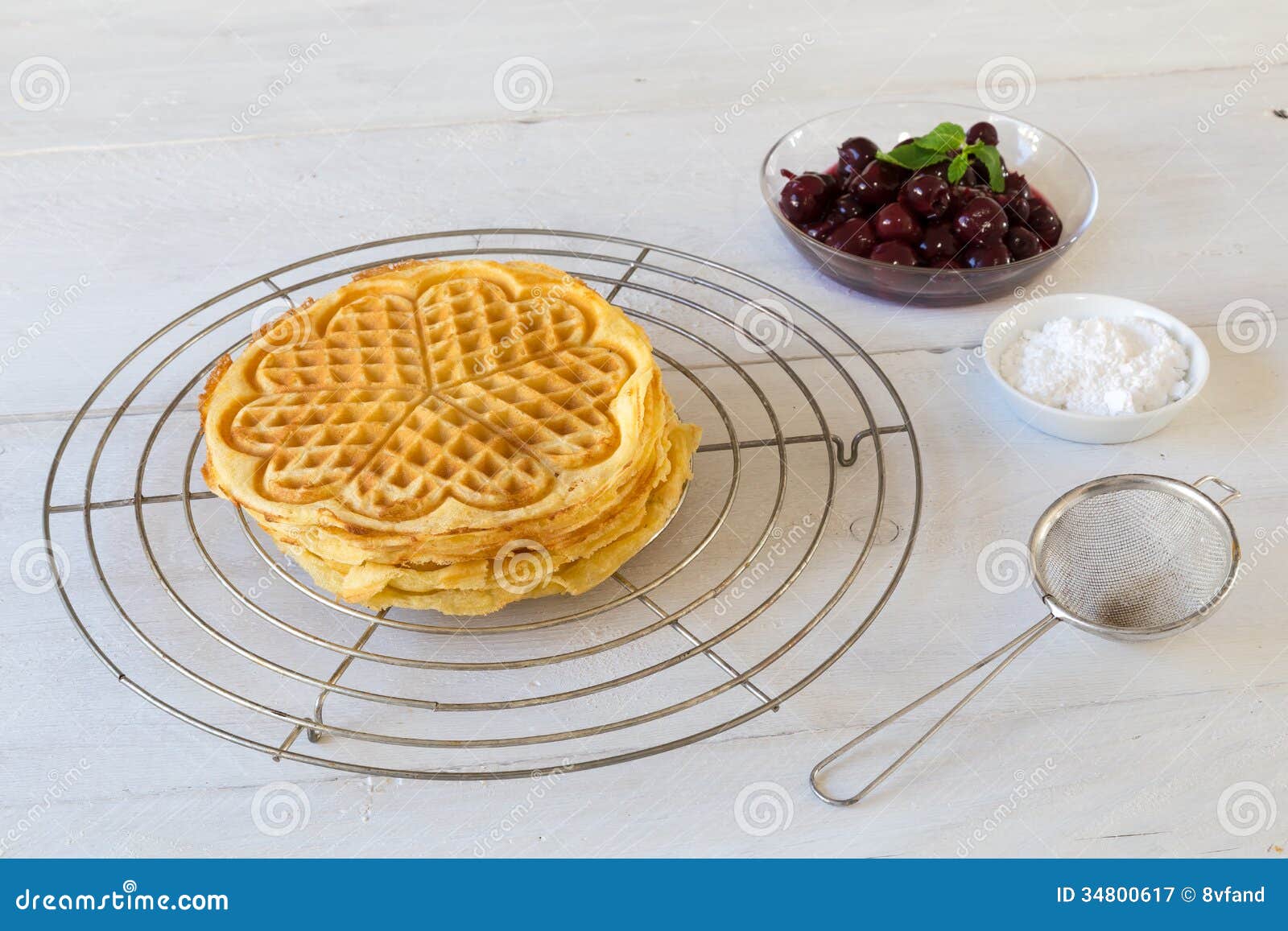 Stacked homemade waffles stock image. Image of croissants - 34800617