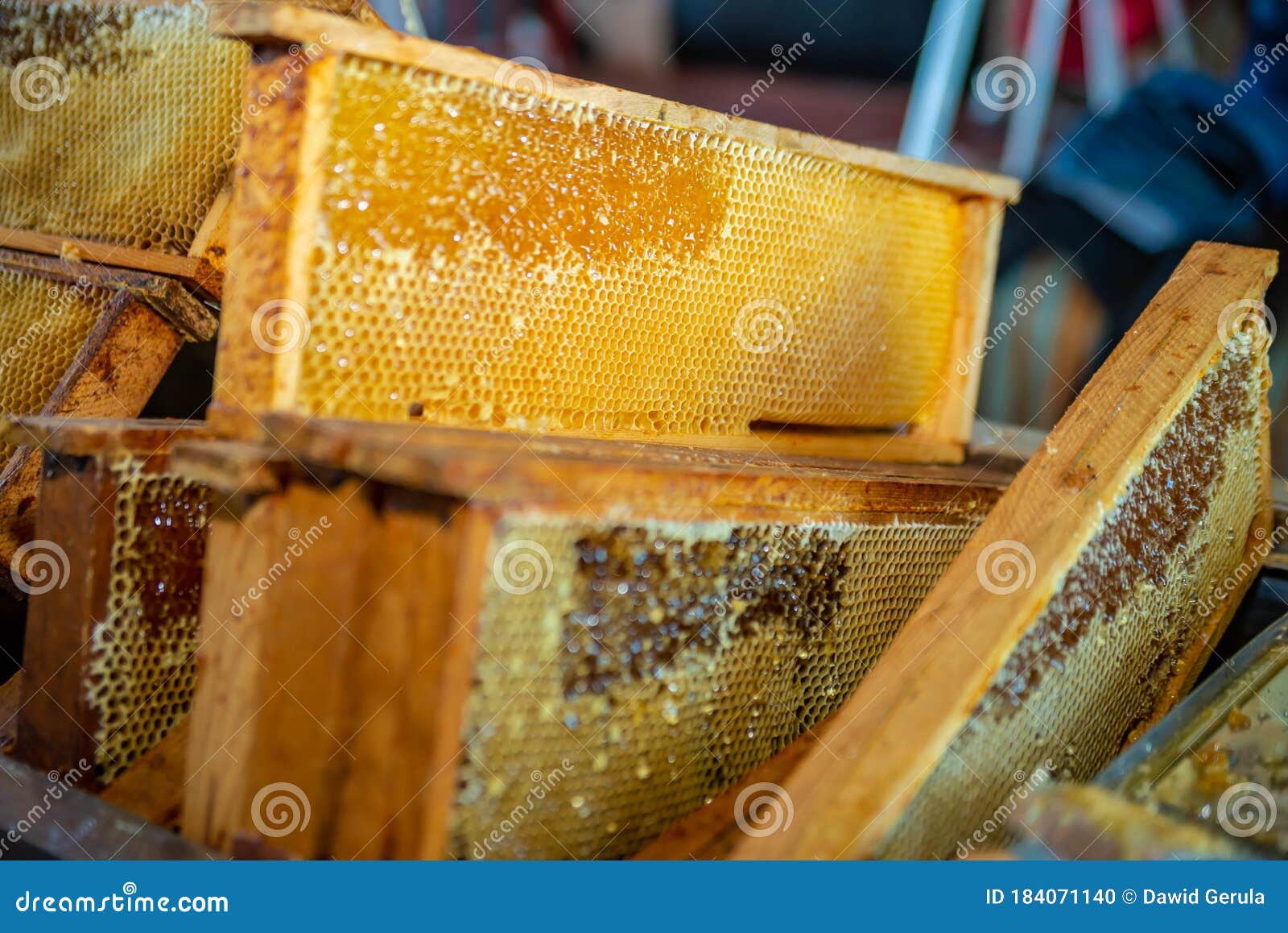 Stacked Honey Plasters, Frames Full of Honey. Acquiring Honey ...