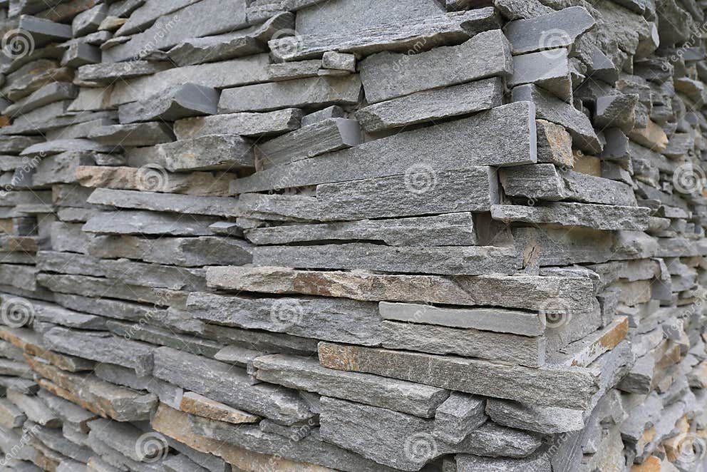 Stacked Horizontal Gray Stone Plates Stock Photo - Image of block ...