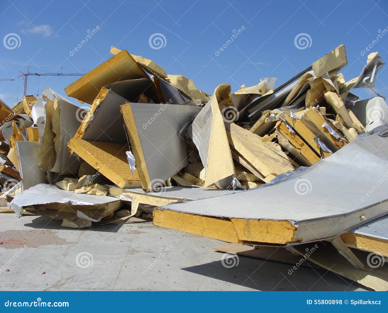 Stacked Industrial Isolation Foam on a Demolition Site Stock Photo ...