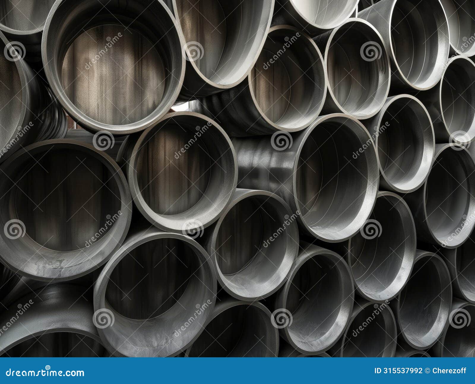 Stacked Industrial Pipes stock photo. Image of infrastructure - 315537992