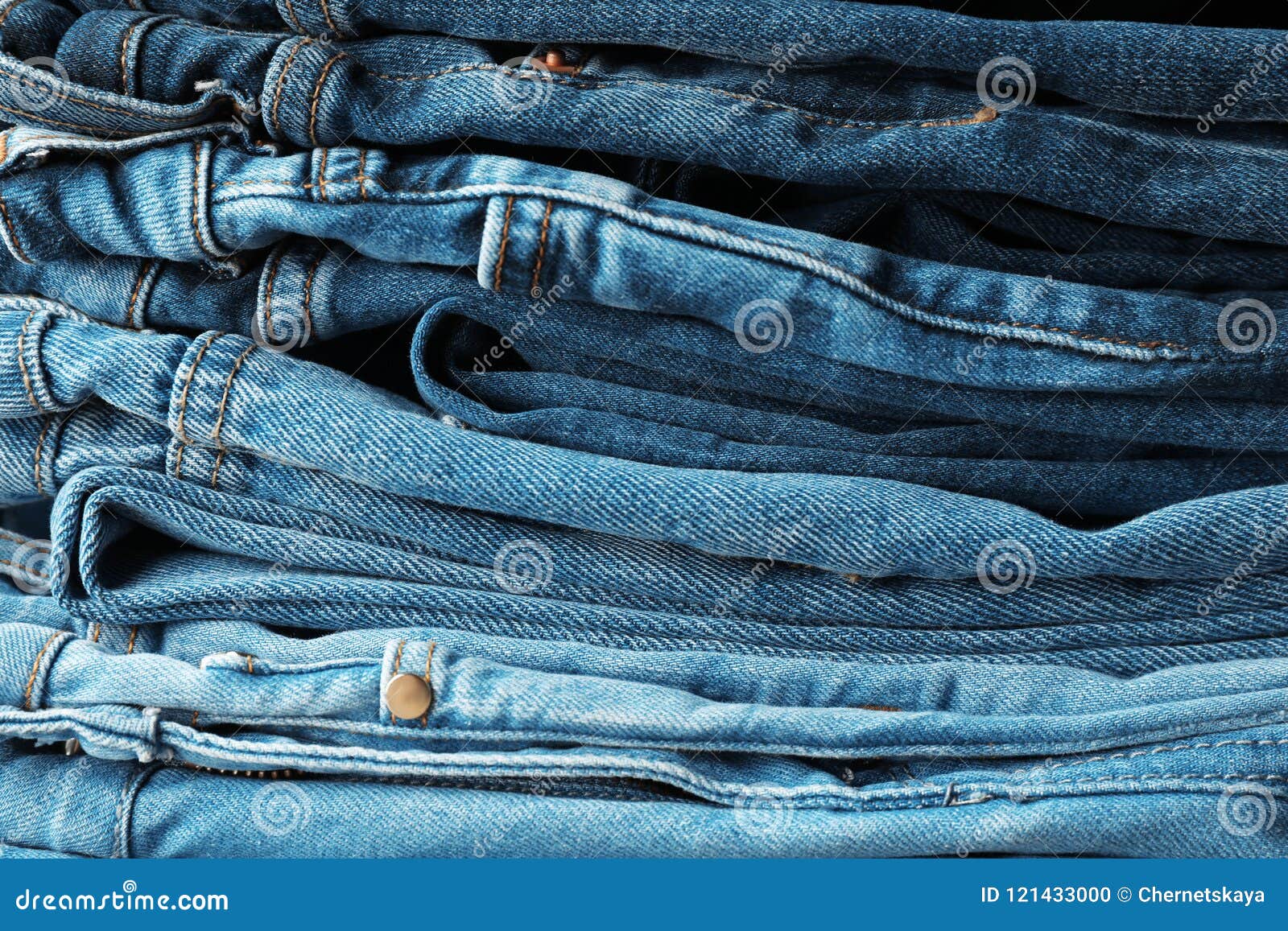 Stacked Jeans of Different Colors Stock Photo - Image of blue, fabric ...