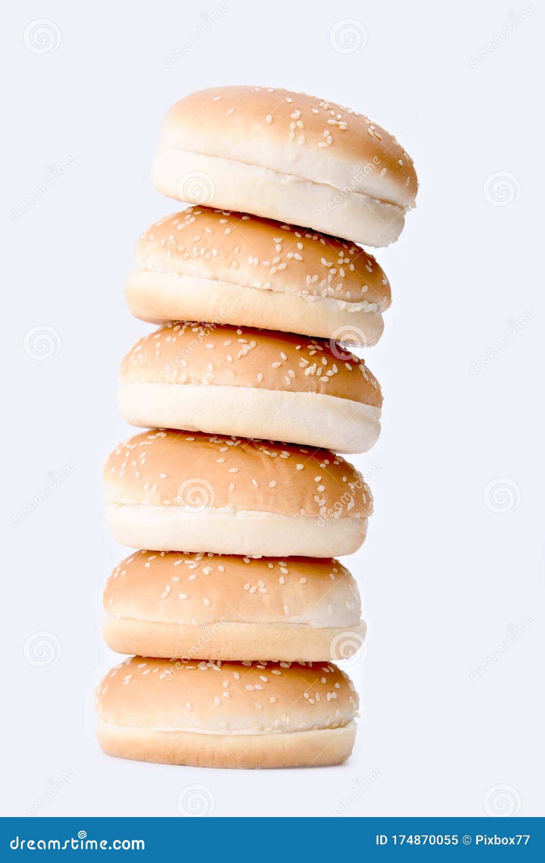 Stacked Layers of Bun Isolated on White Stock Image - Image of ...