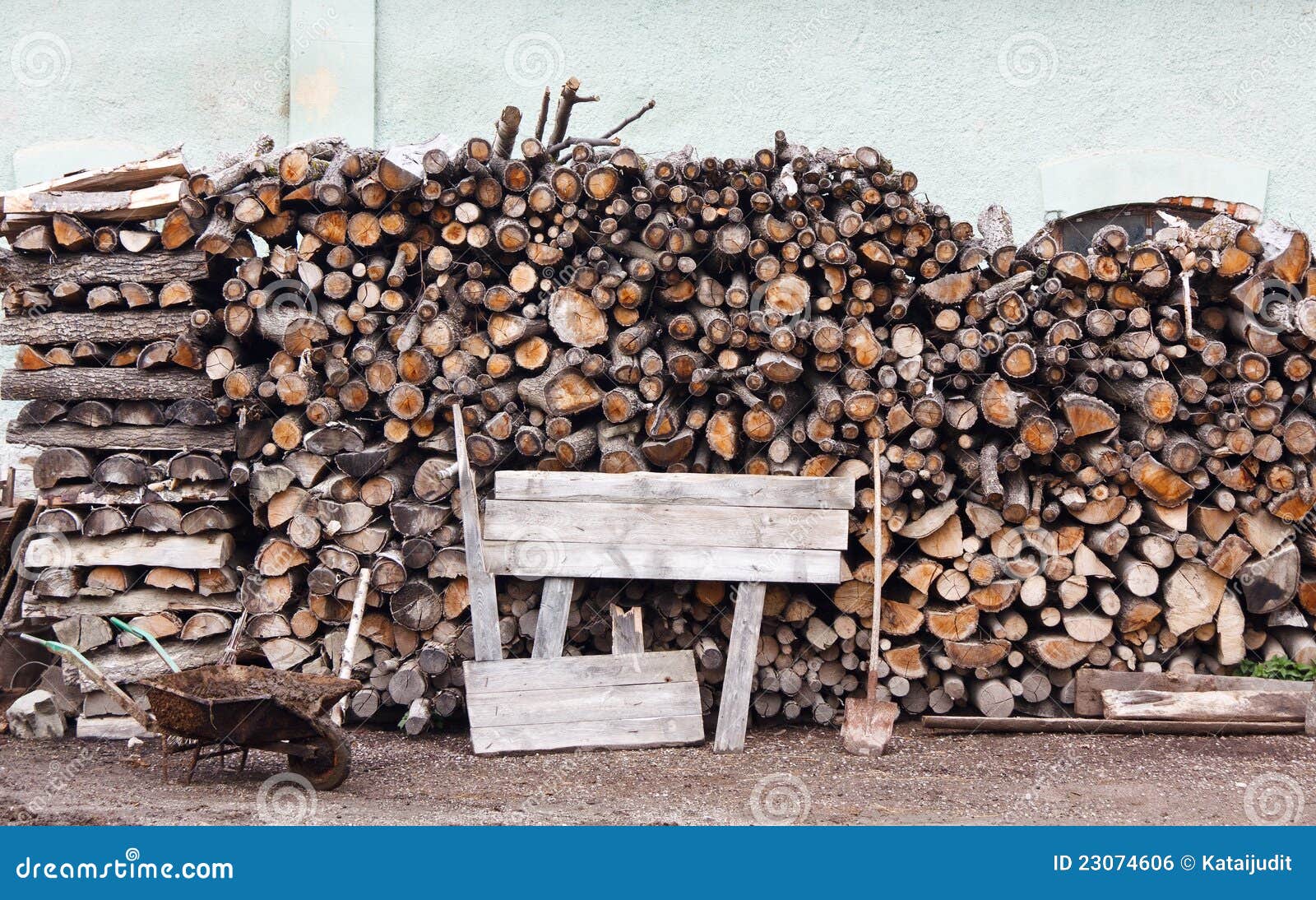 Stacked logs stock photo. Image of mill, industry, barked - 23074606