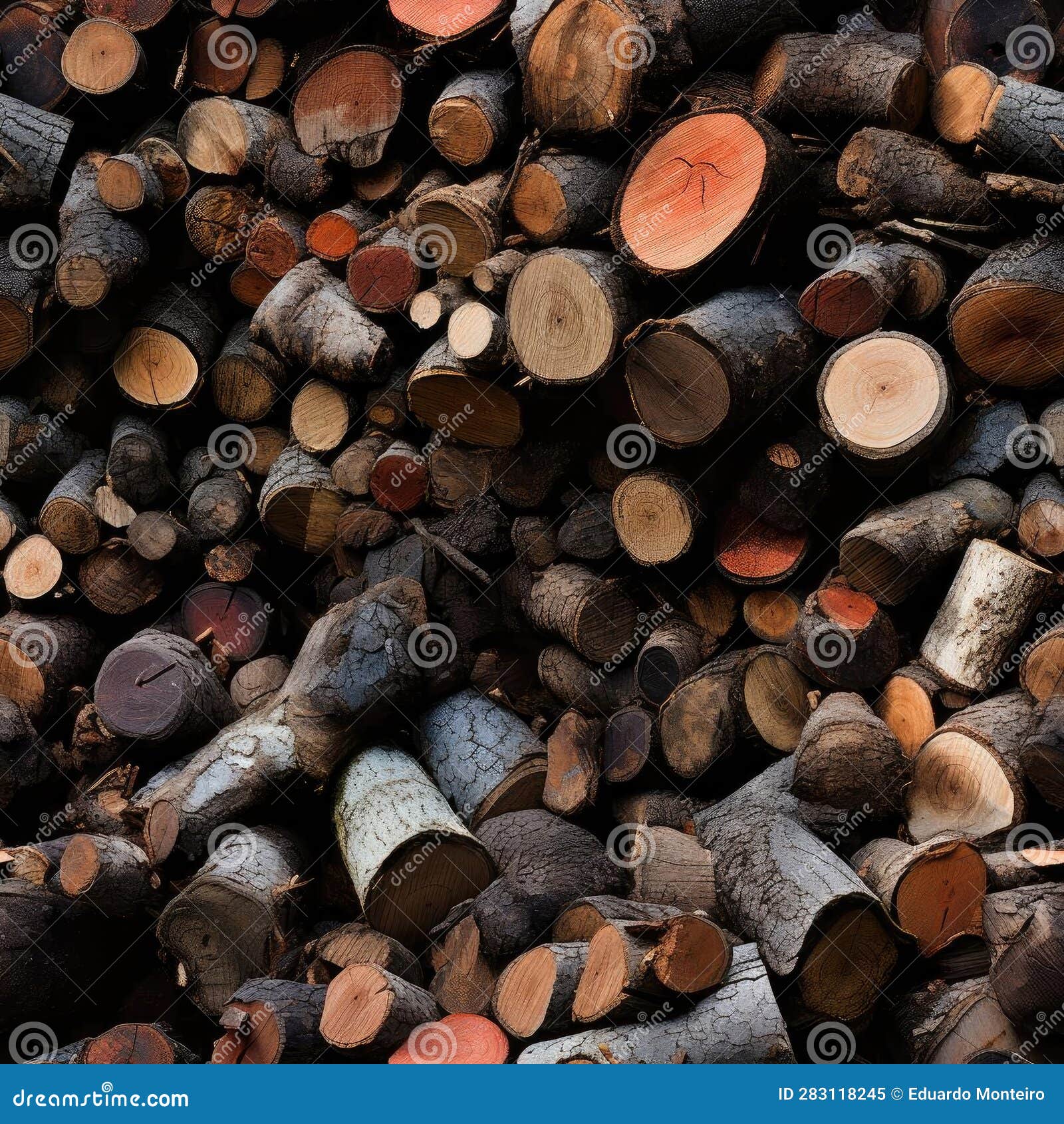Stacked Logs in Dense Composition with Bold Colors (tiled) Stock ...