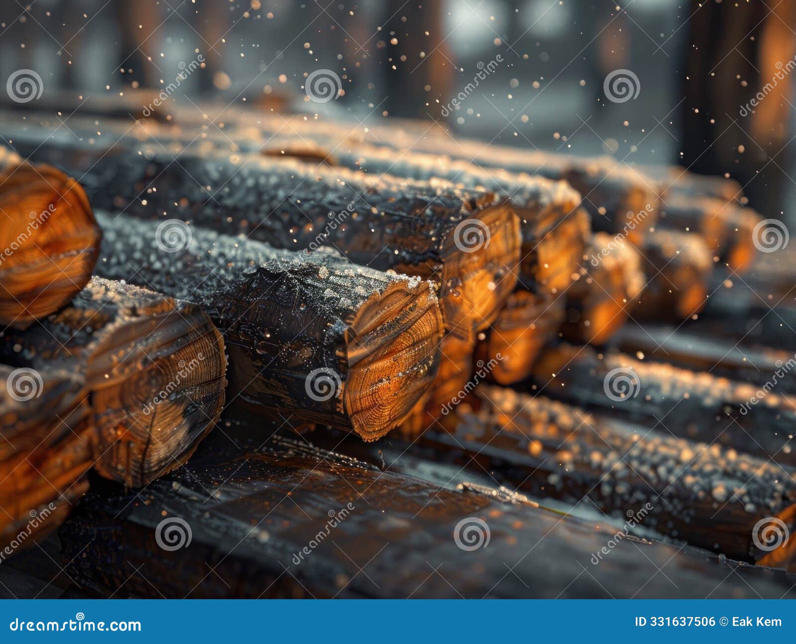 Stacked Logs Ready for Sawmill Processing, Timber Stockpile for Lumber ...