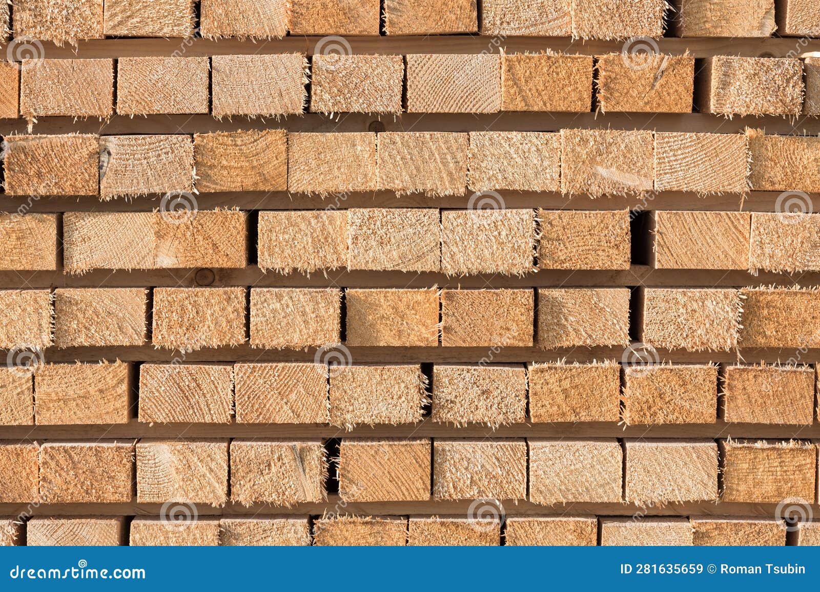 Stacked lumber background stock image. Image of pile - 281635659