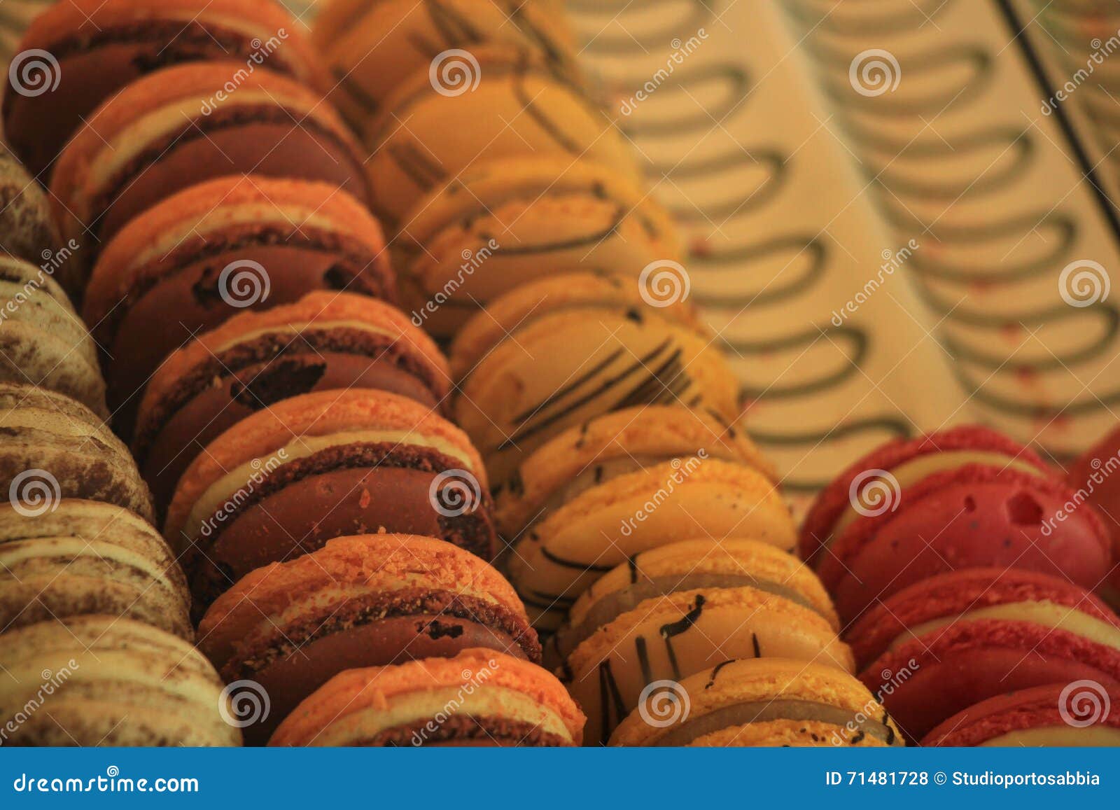 Stacked Macarons on Display Stock Photo - Image of buttercream, retail ...