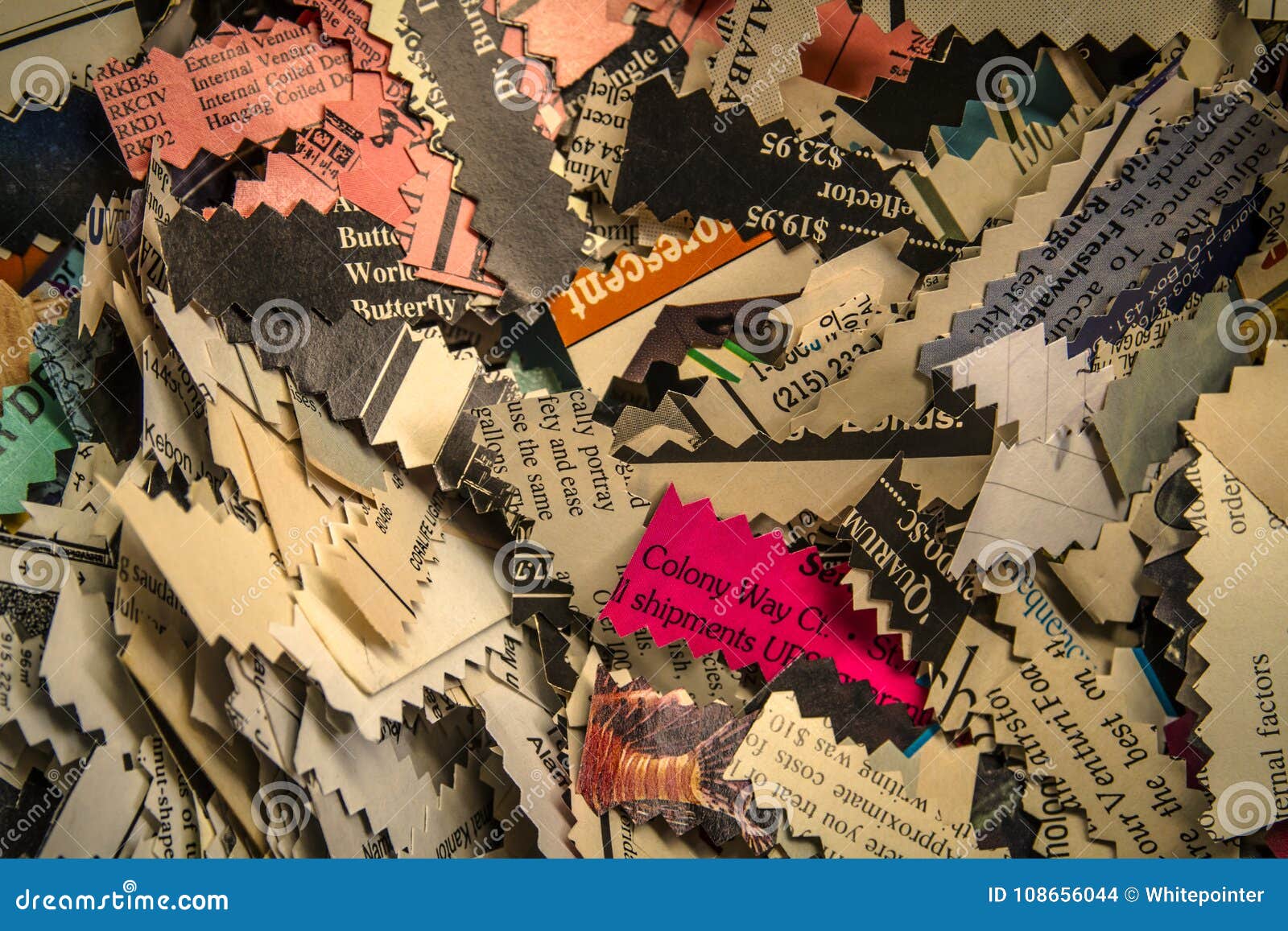 Stacked Magazine Shredded Paper Stock Photo - Image of papers, color ...