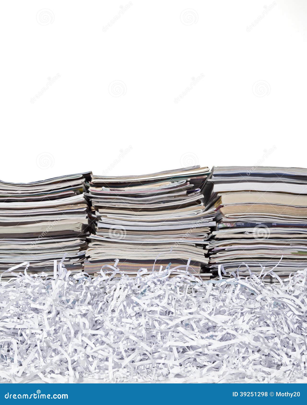 Stacked Magazines and Shredded Paper Stock Photo - Image of lots ...