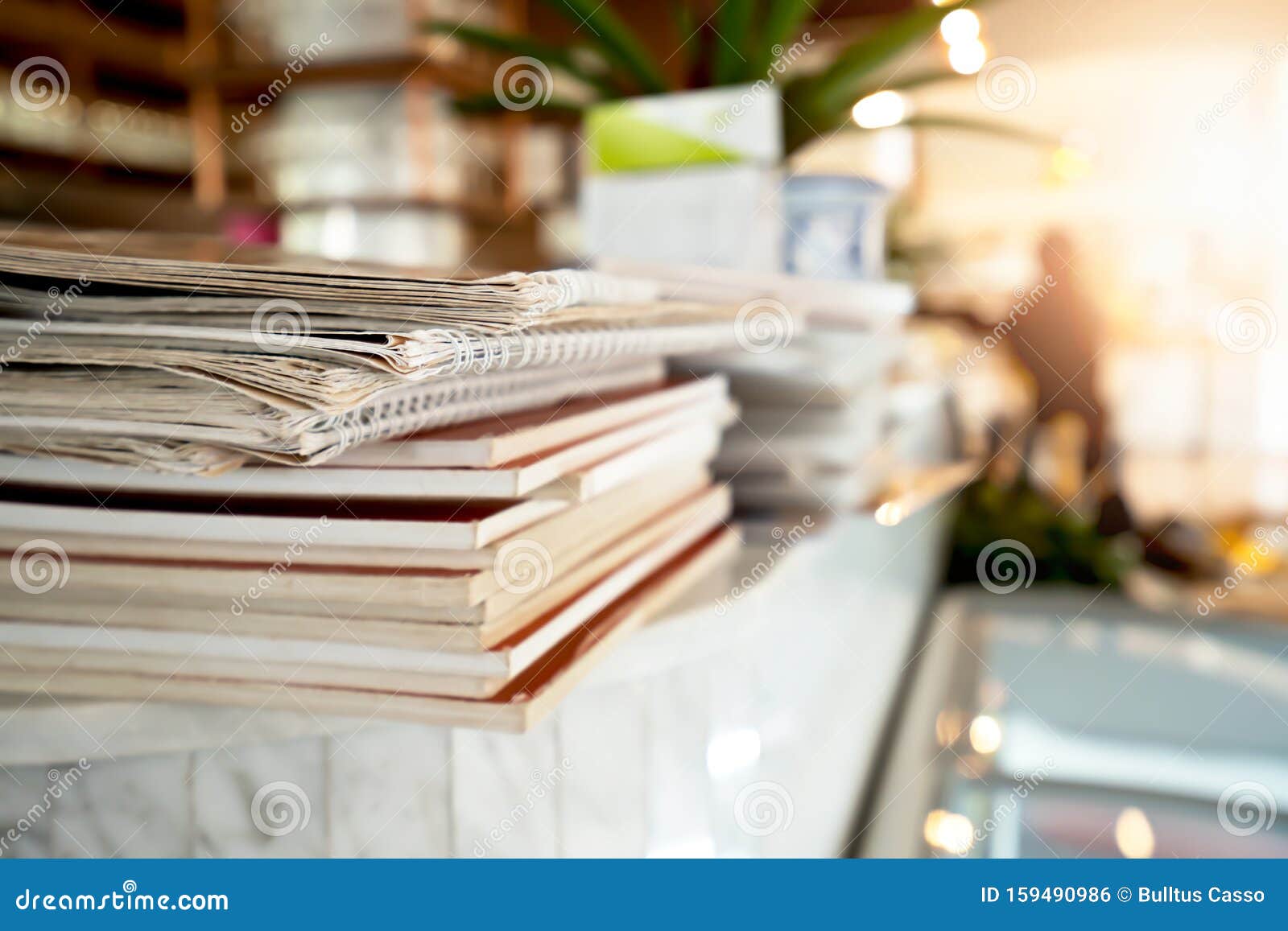 Stacked Menu Book on Table in Restaurant Stock Photo - Image of stack ...