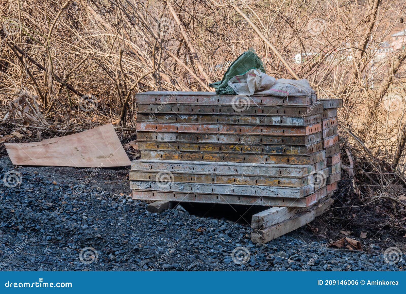 Stacked Metal Forms for Concrete Work Stock Photo - Image of surface ...