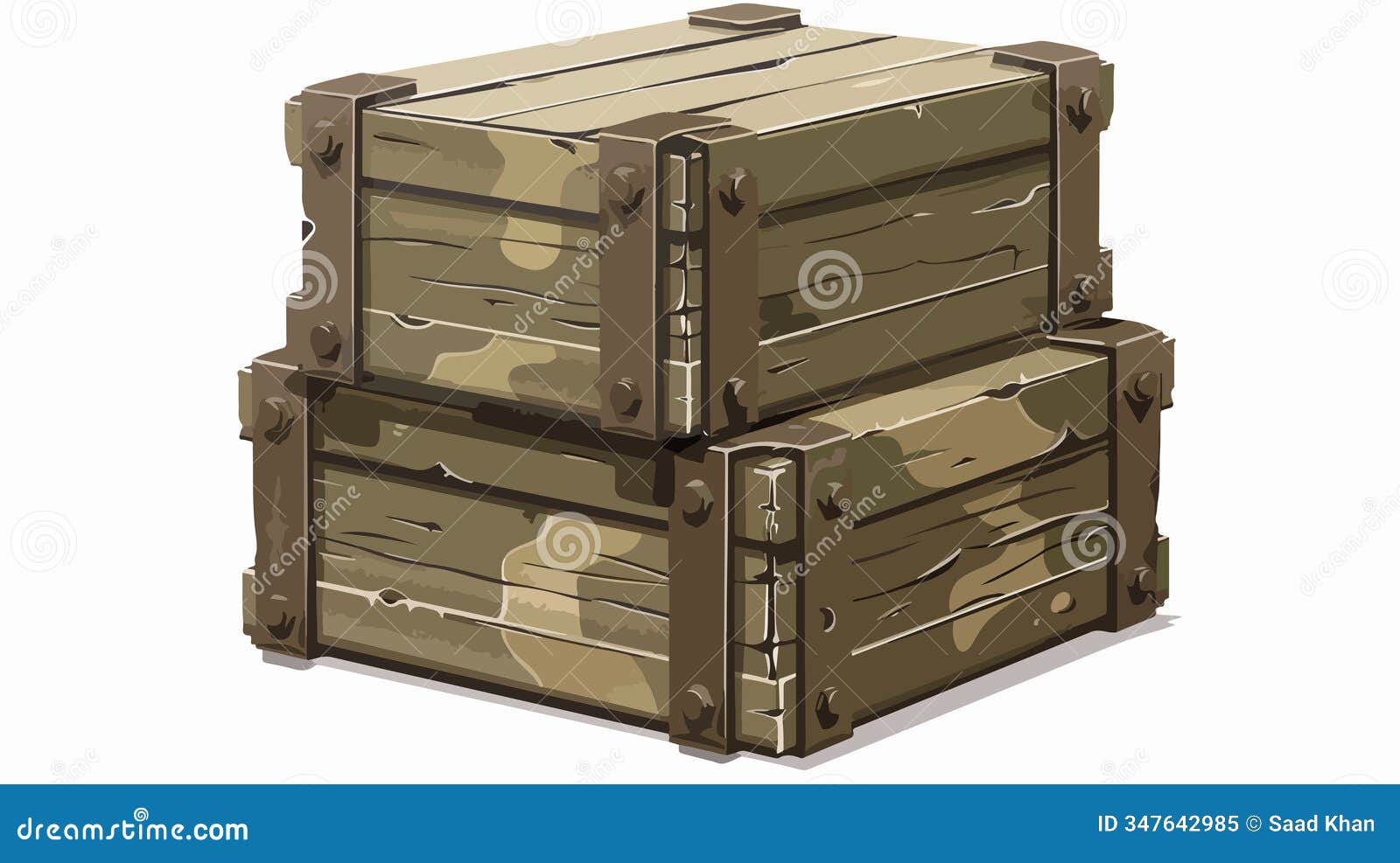 Stacked Military Crates Isolated on White Background for Military ...