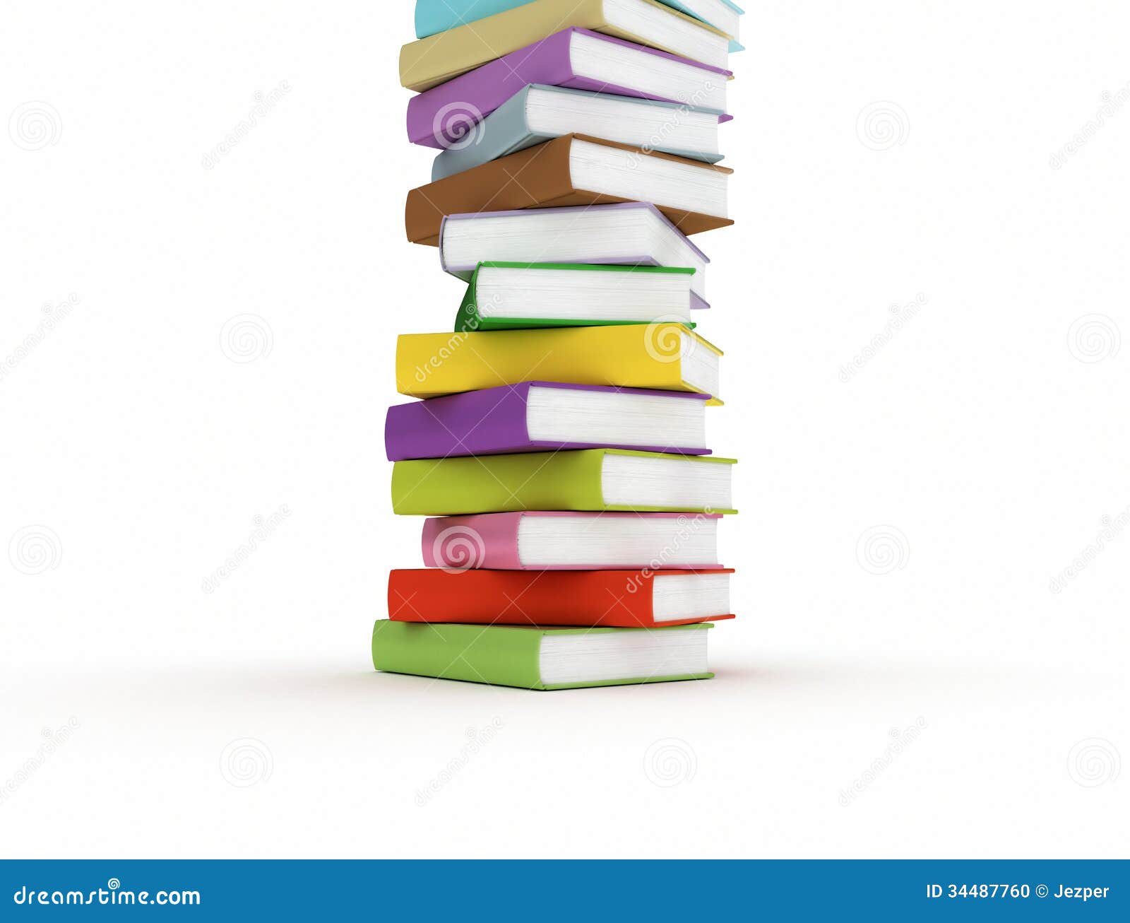 Stacked multi color books stock illustration. Illustration of learn ...