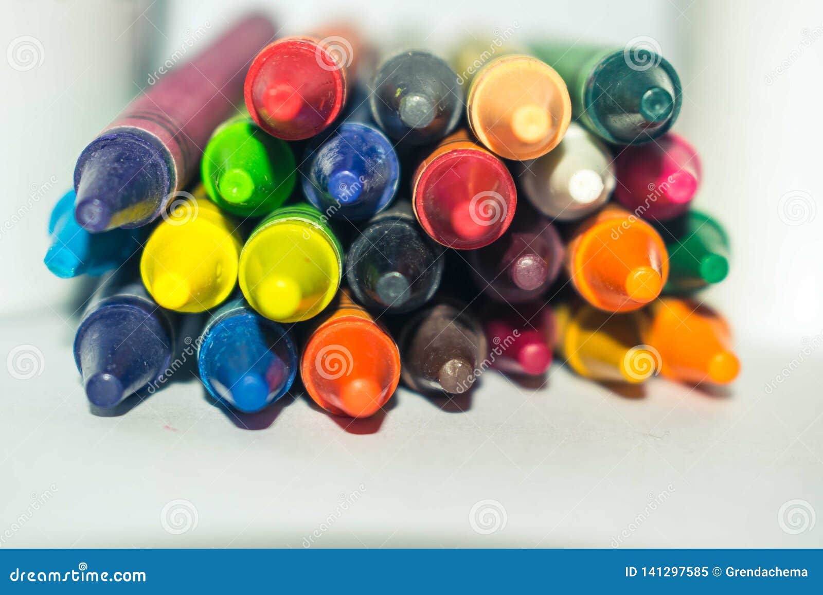 Stacked Multi Color Paster Crayon Isolated on White Background Stock ...