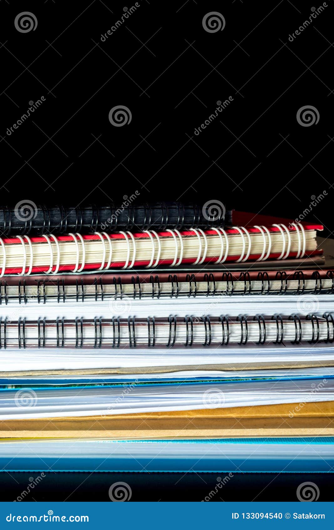 Stacked of Office Documents Paper in the Black Background Stock Photo ...