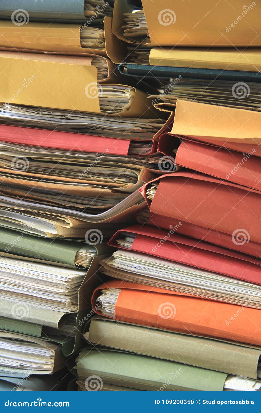Stacked office files stock photo. Image of office, data - 109200350
