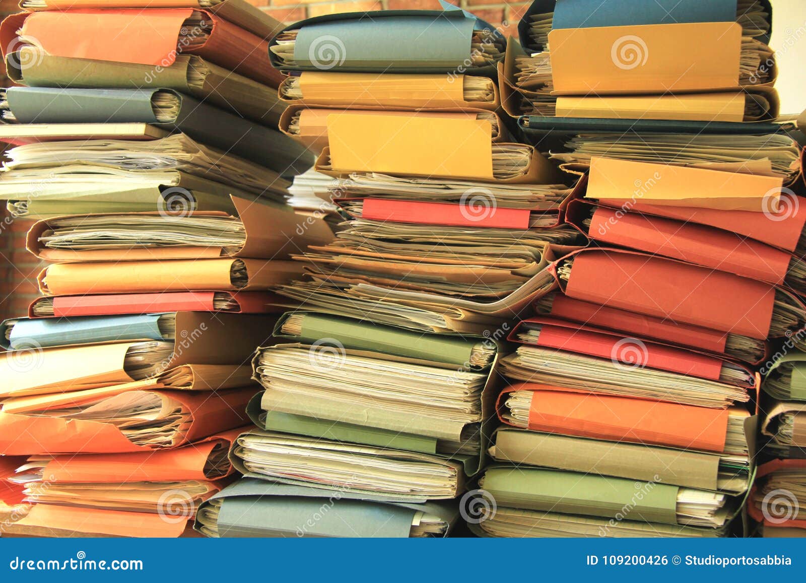 Stacked office files stock photo. Image of file, binder - 109200426
