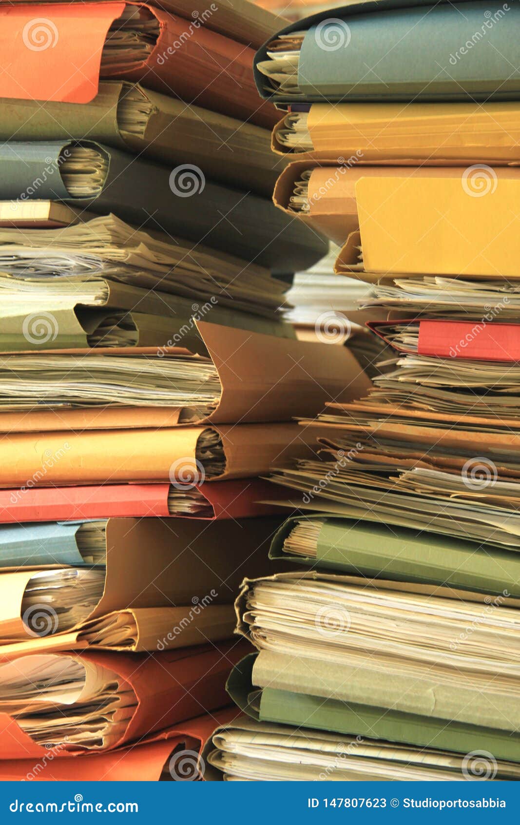 Stacked office files stock image. Image of data, organised - 147807623