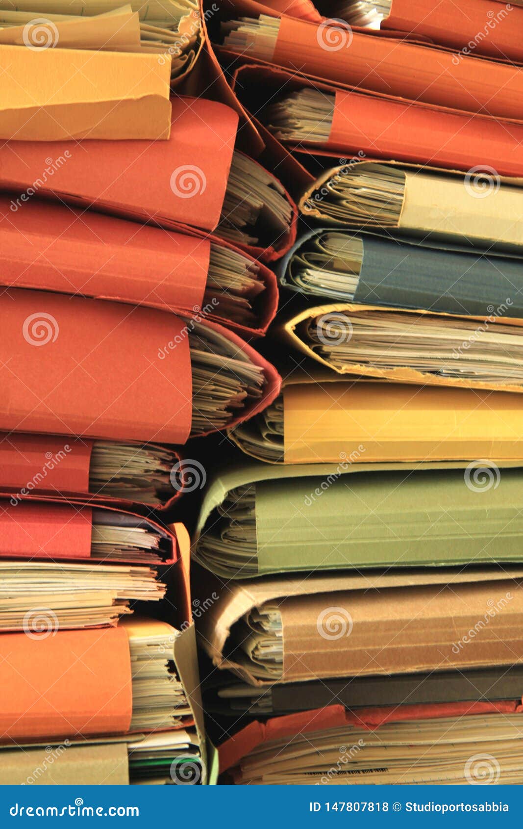 Stacked office files stock photo. Image of cardboard - 147807818