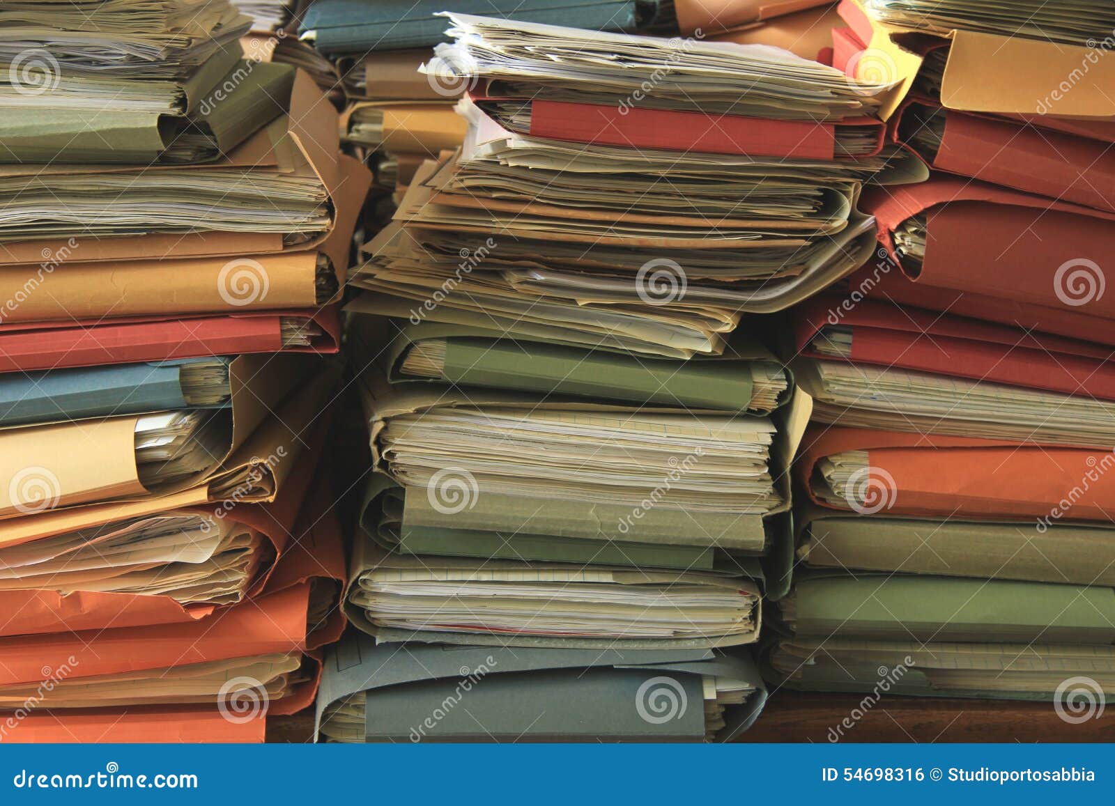 Stacked office files stock photo. Image of paperwork - 54698316