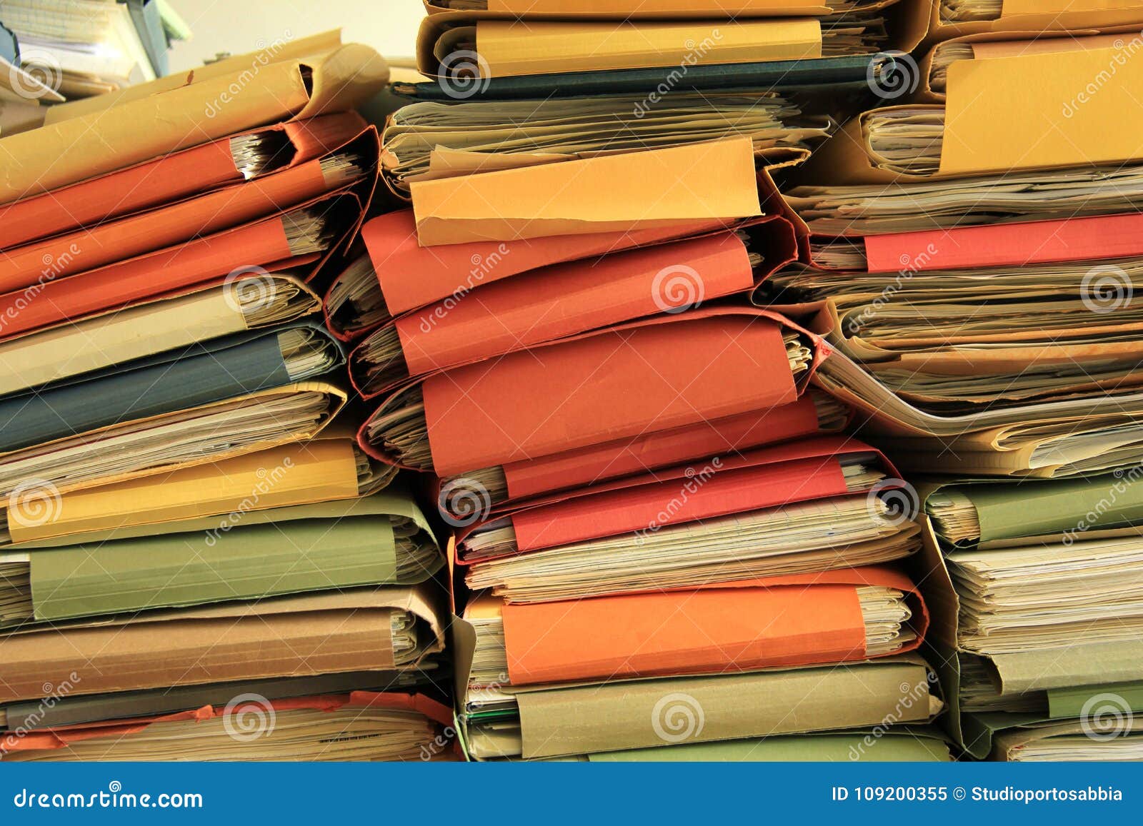 Stacked office files stock image. Image of business - 109200355