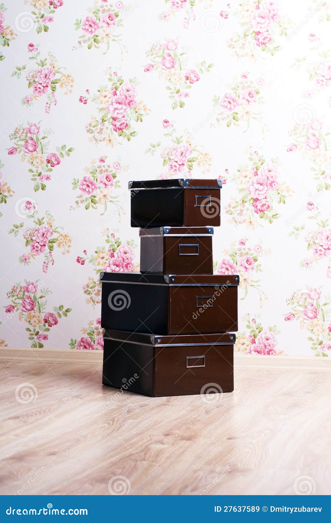 Stacked Office Storage Boxes Stock Image - Image of stationery, storage ...