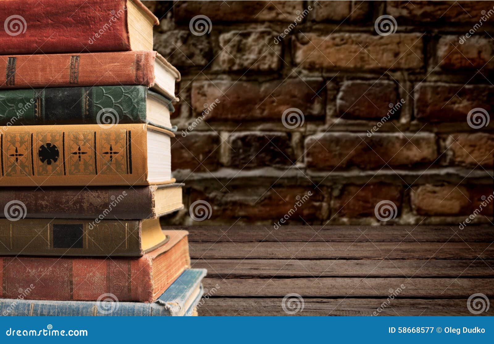 Stacked old books stock image. Image of library, dark - 58668577