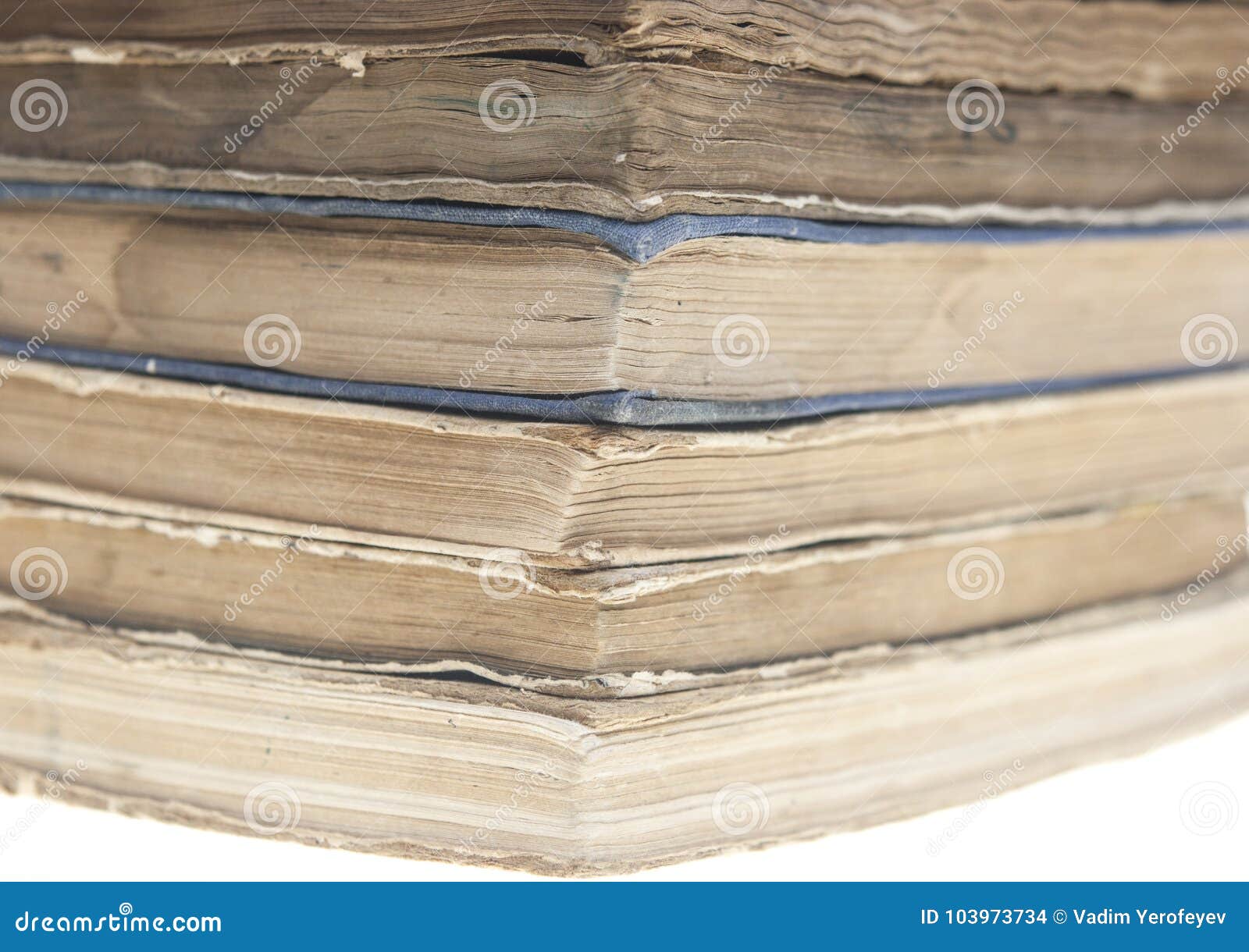 Stack of Old Books Isolated on White Background Stock Photo - Image of ...