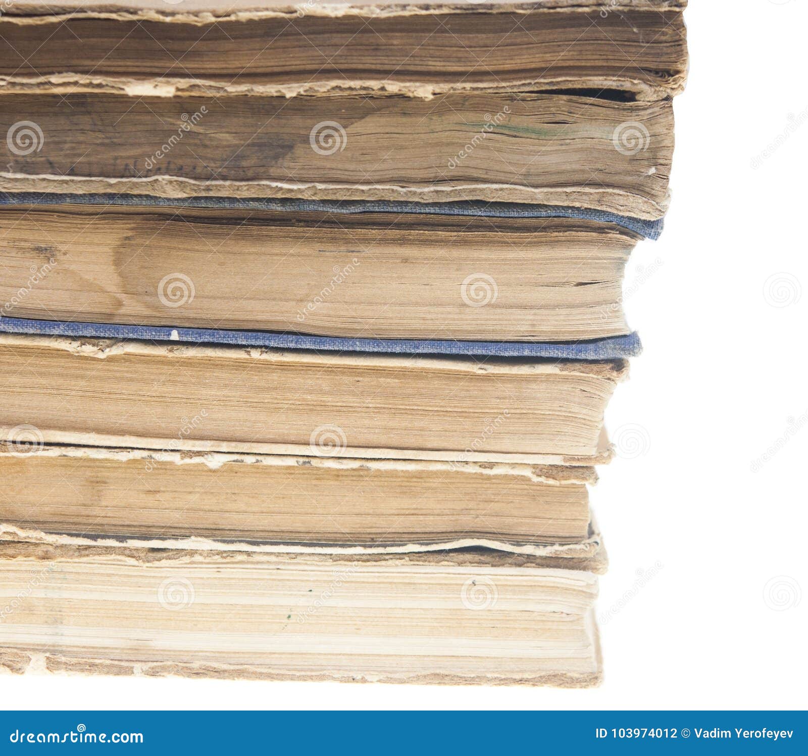 Stack of Old Books Isolated on White Background Stock Photo - Image of ...