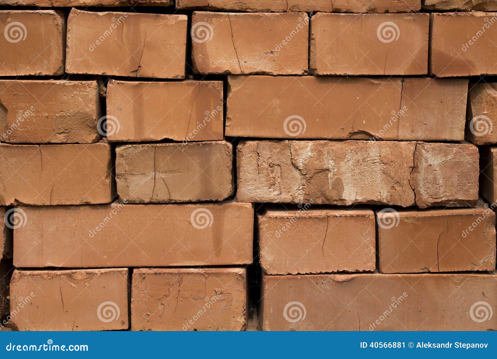 Stacked Old Cracked Red Bricks Stock Image - Image of crack, stack ...