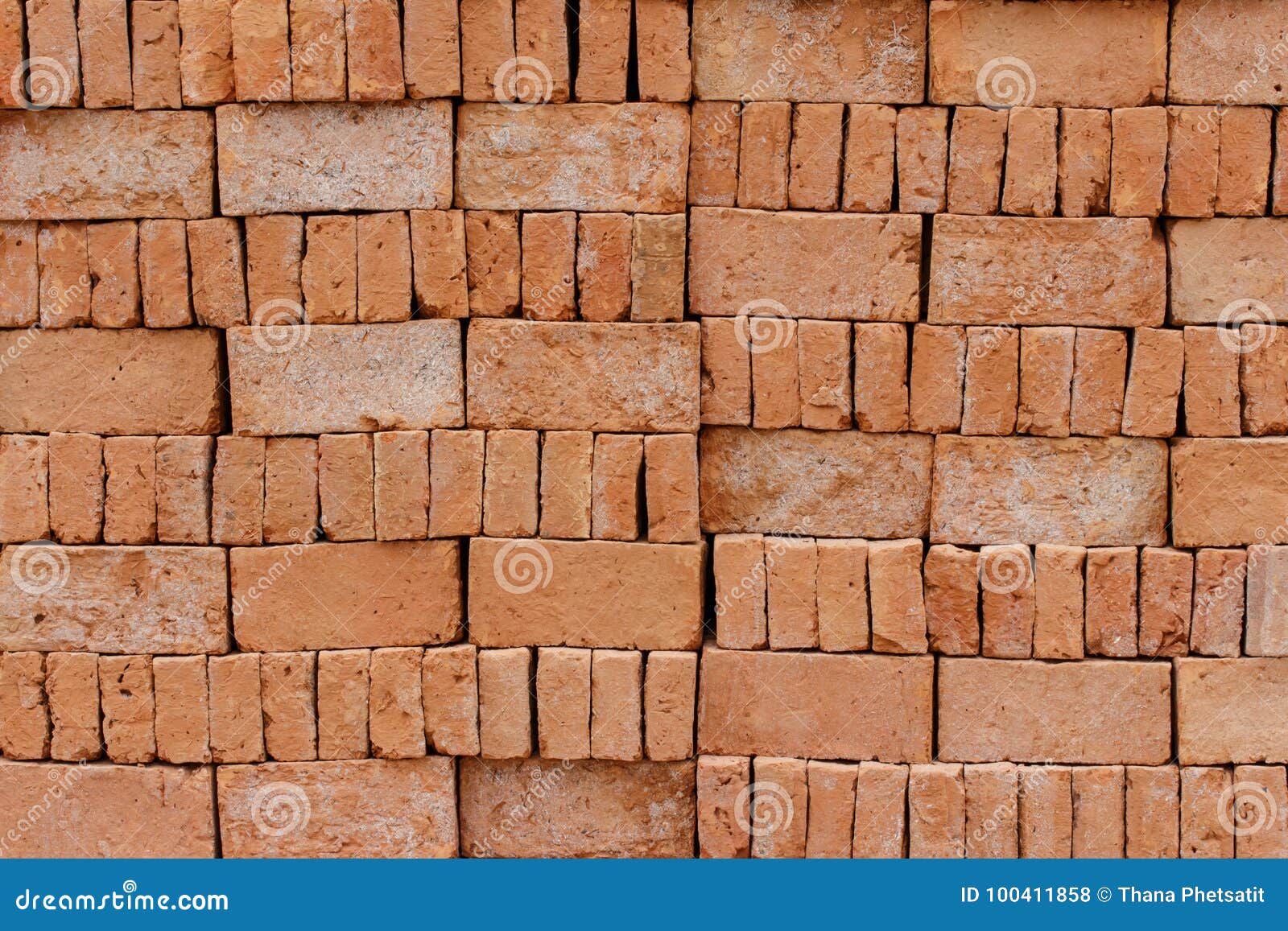 Stacked of Orange Bricks for Building Constuction Stock Photo - Image ...