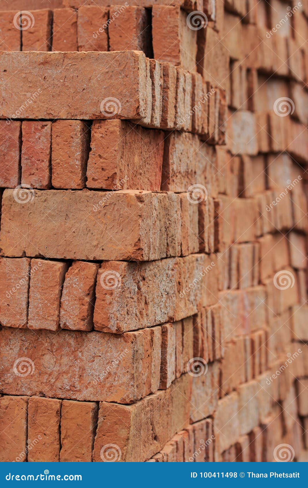 Stacked of Orange Bricks for Building Constuction Stock Photo - Image ...