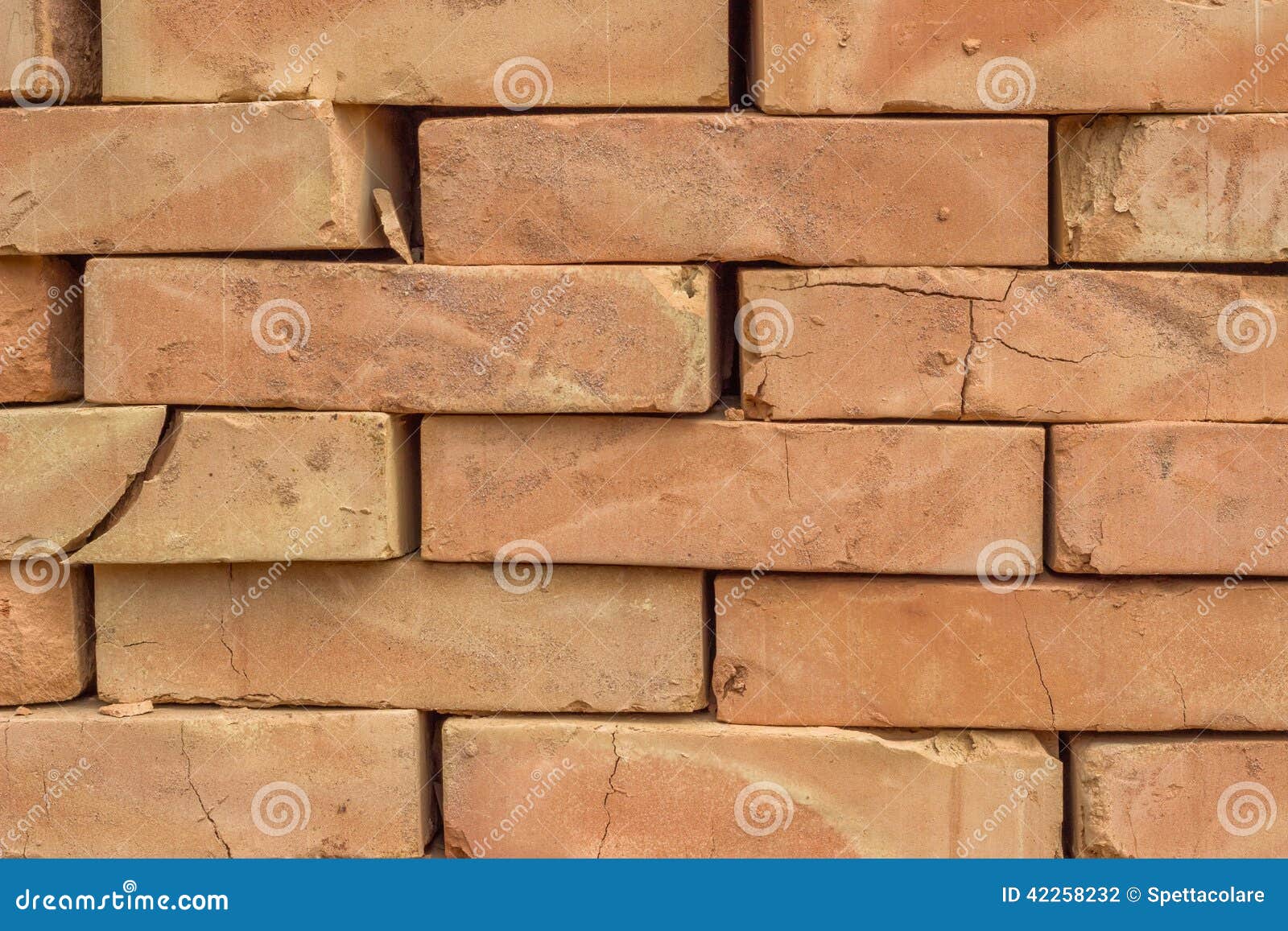 Stacked Orange Solid Clay Brick Background 2 Stock Photo - Image of ...