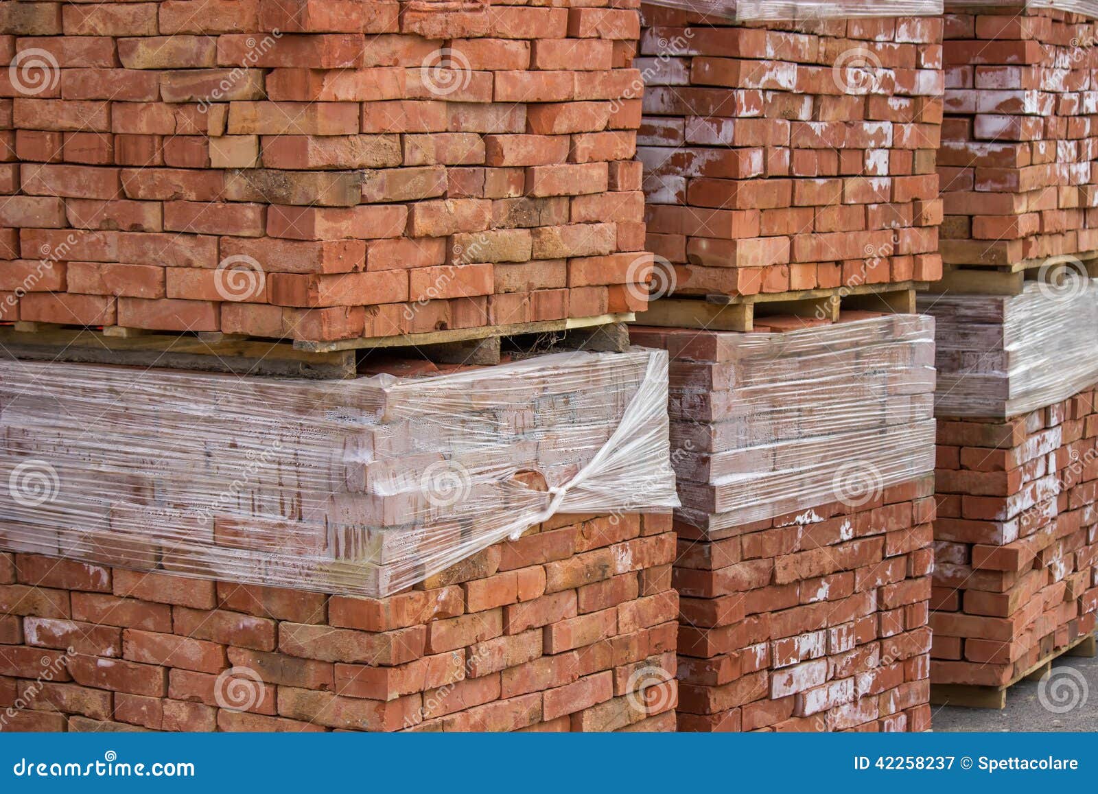 Stacked Orange Solid Clay Brick Stock Image - Image of build ...