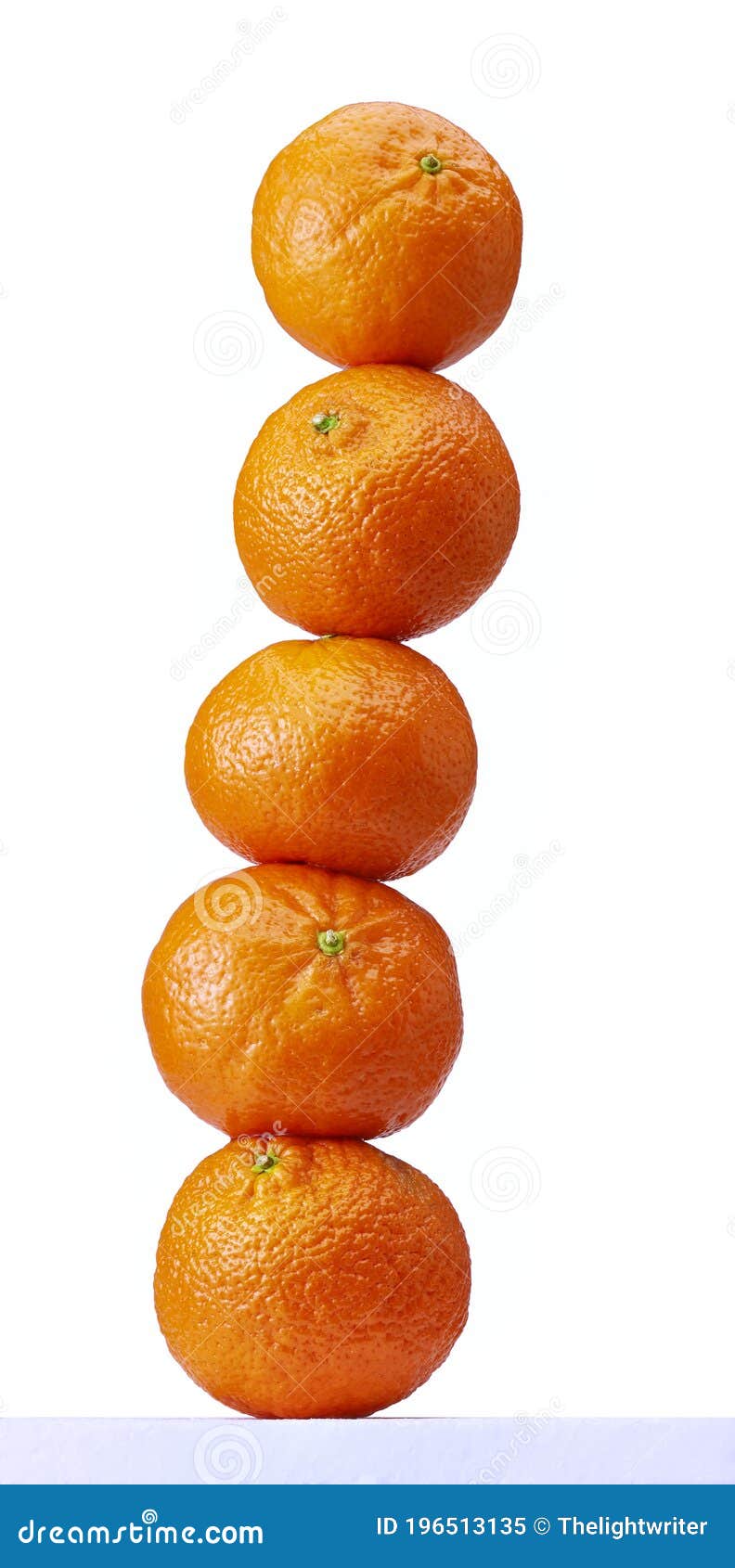 Stacked Oranges in a Studio Setting, Isolated on White Stock Image ...