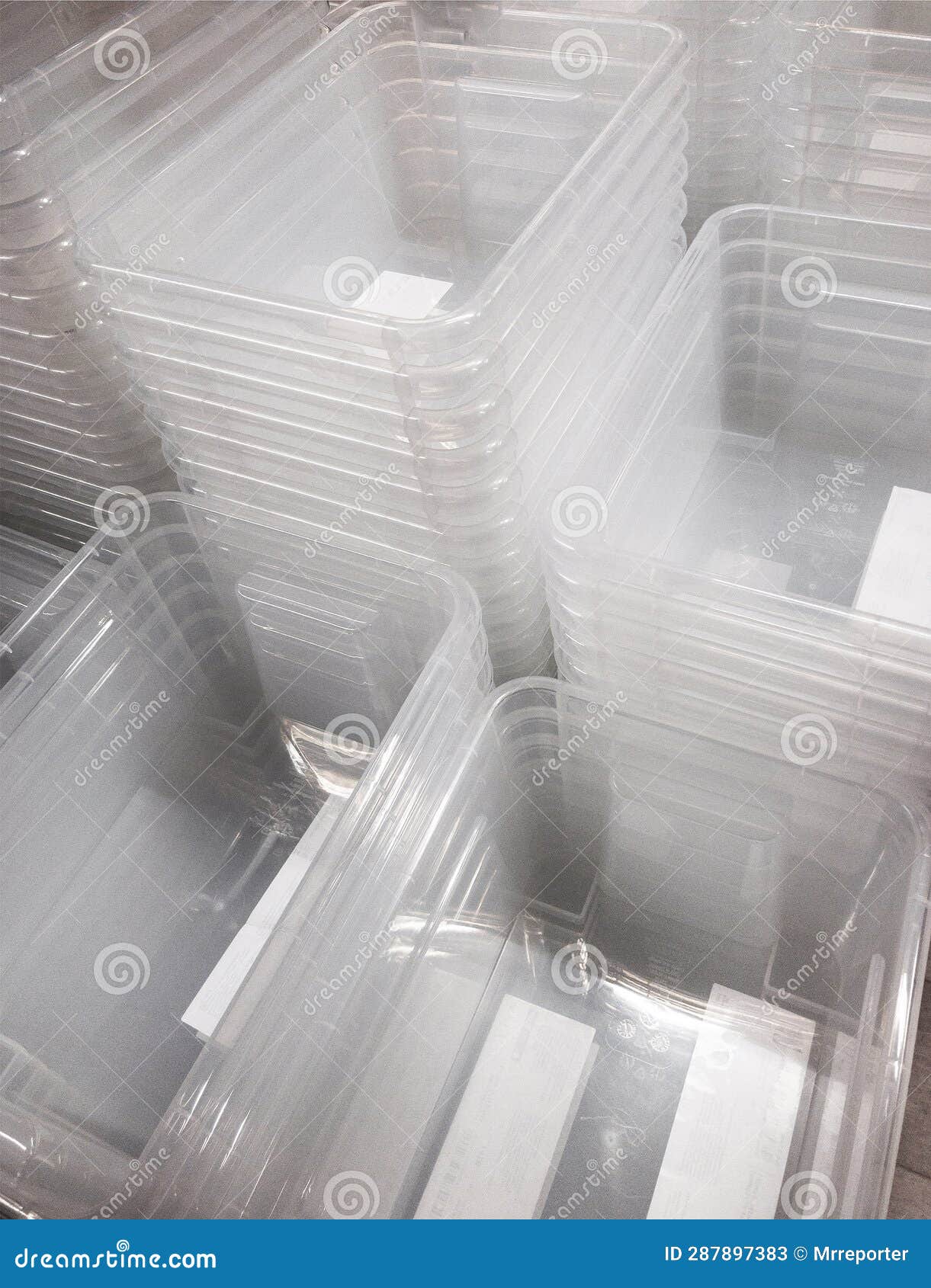 Stacked Packaging Plastic Containers, Stock Image - Image of ...