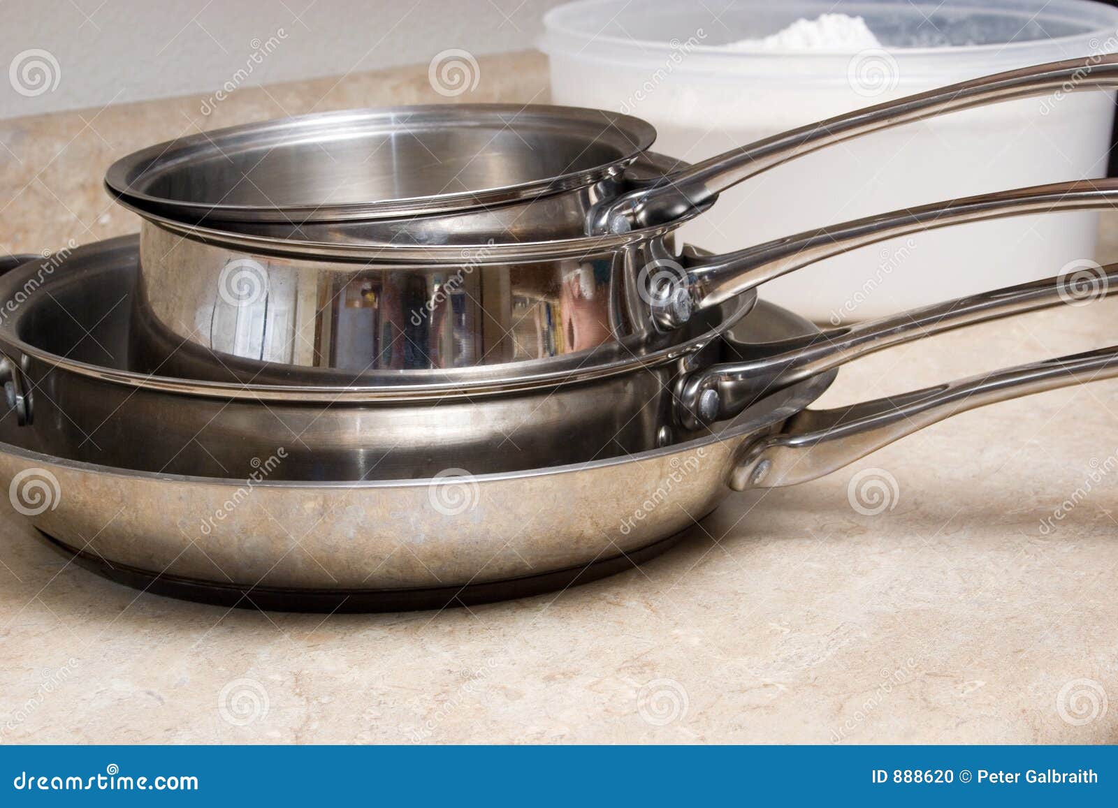 Stacked pans stock photo. Image of dish, metallic, soup - 888620