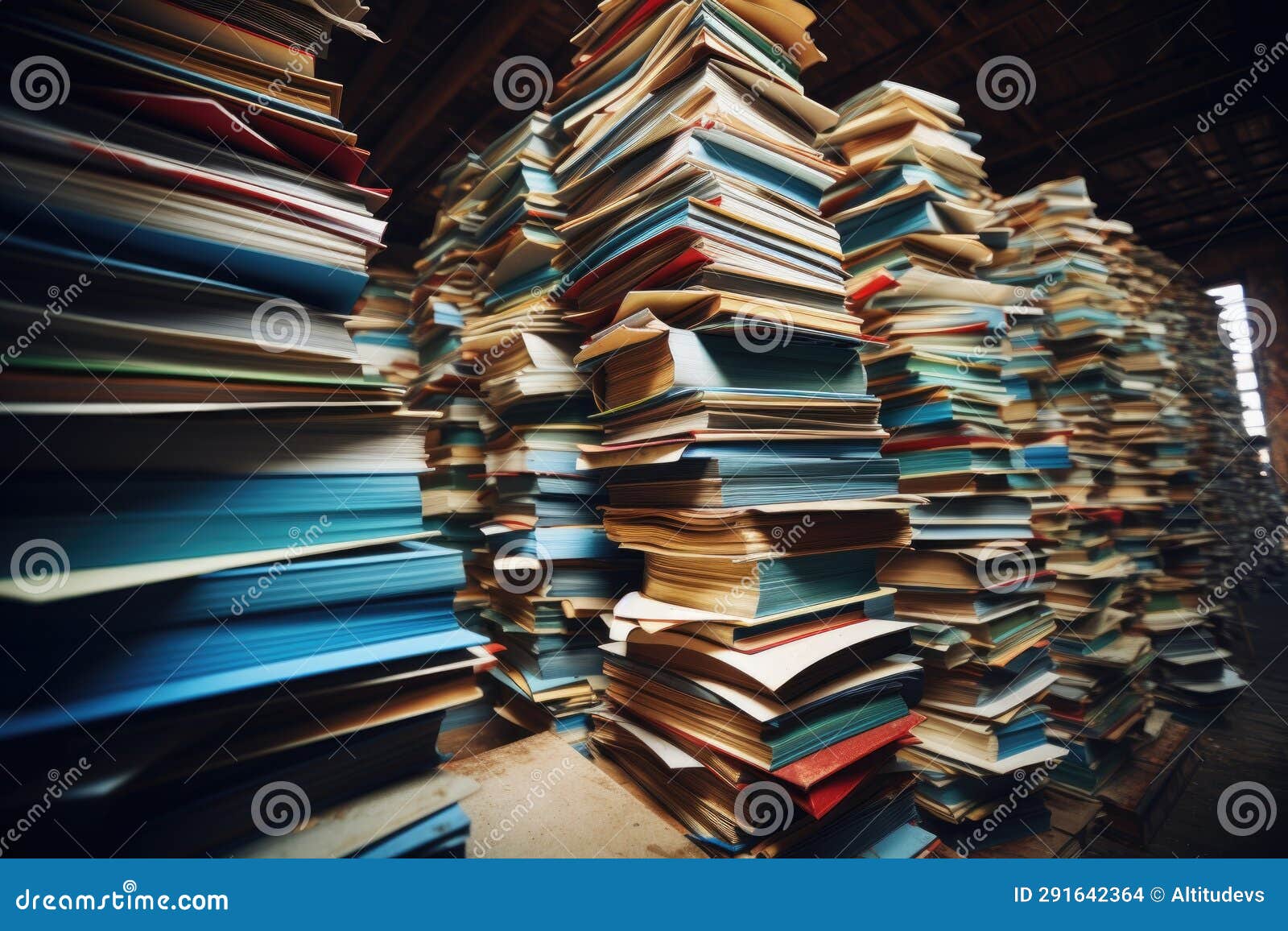 Stacked Paper Files in a Firm Stock Photo - Image of files, generated ...