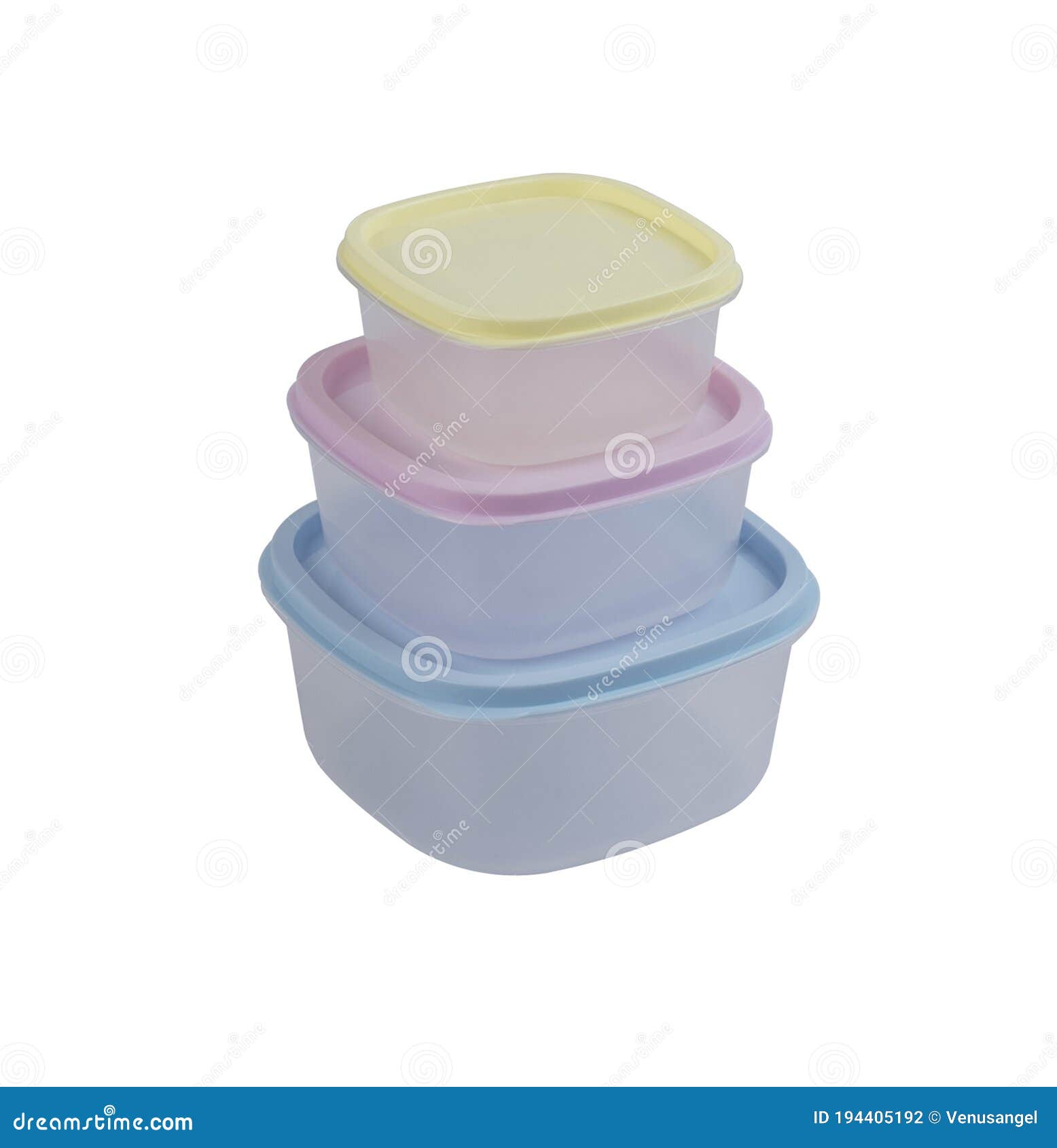 Stacked of Pastel Color Plastic Boxes Isolated on White Stock Photo ...