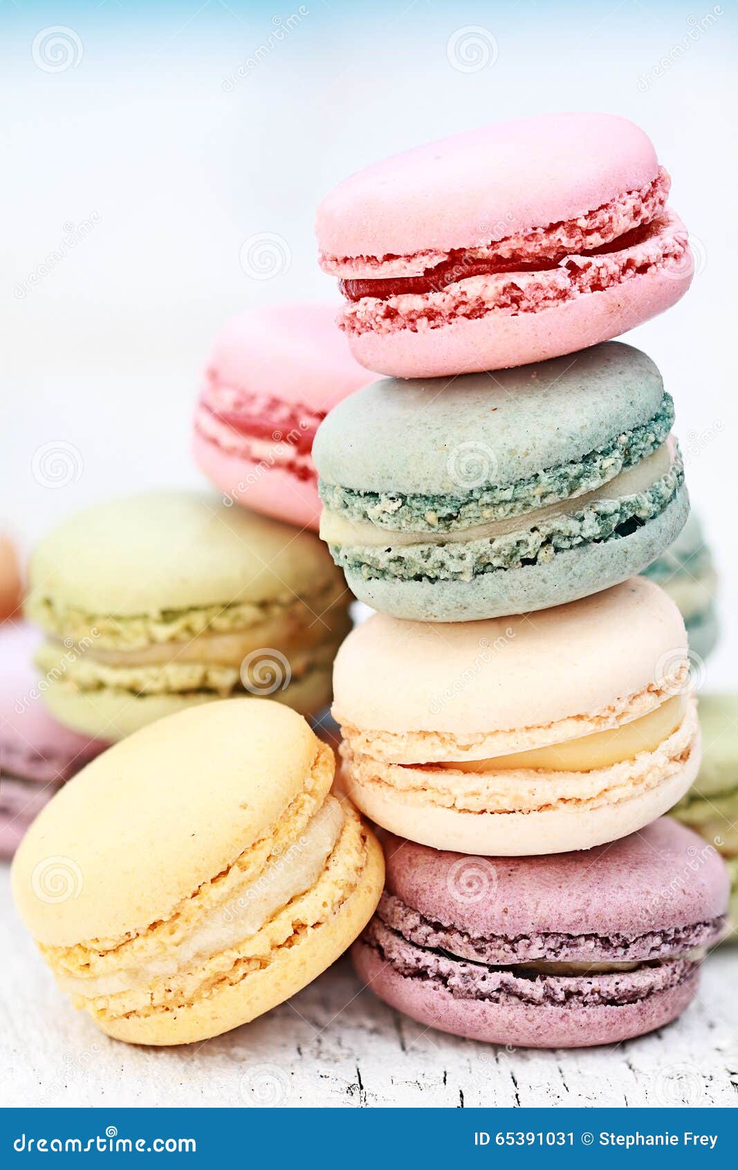 Stacked Pastel Colored Macarons Stock Image - Image of fresh, blurred ...
