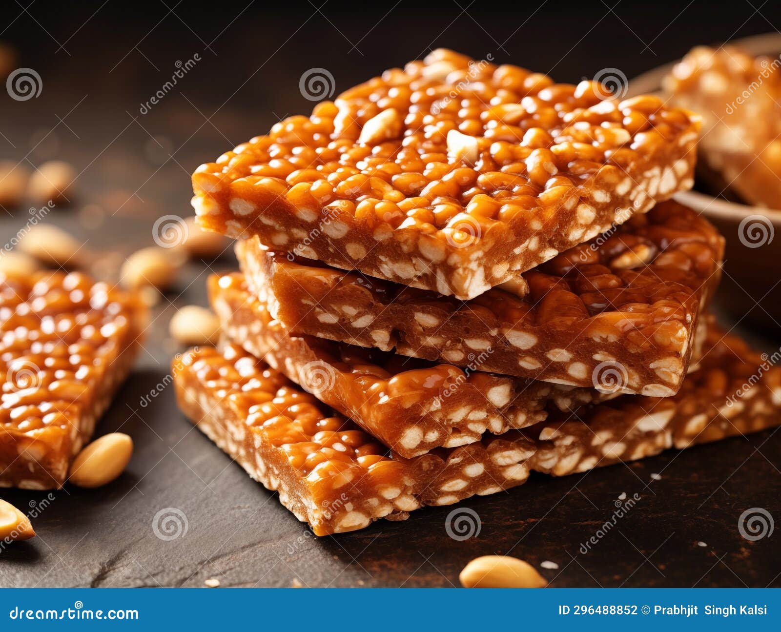 Stacked Peanuts Gachak or Chikki Stock Illustration - Illustration of ...
